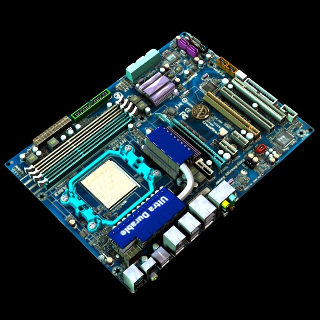 3d Model Of Socket Am3 Amd Motherboard