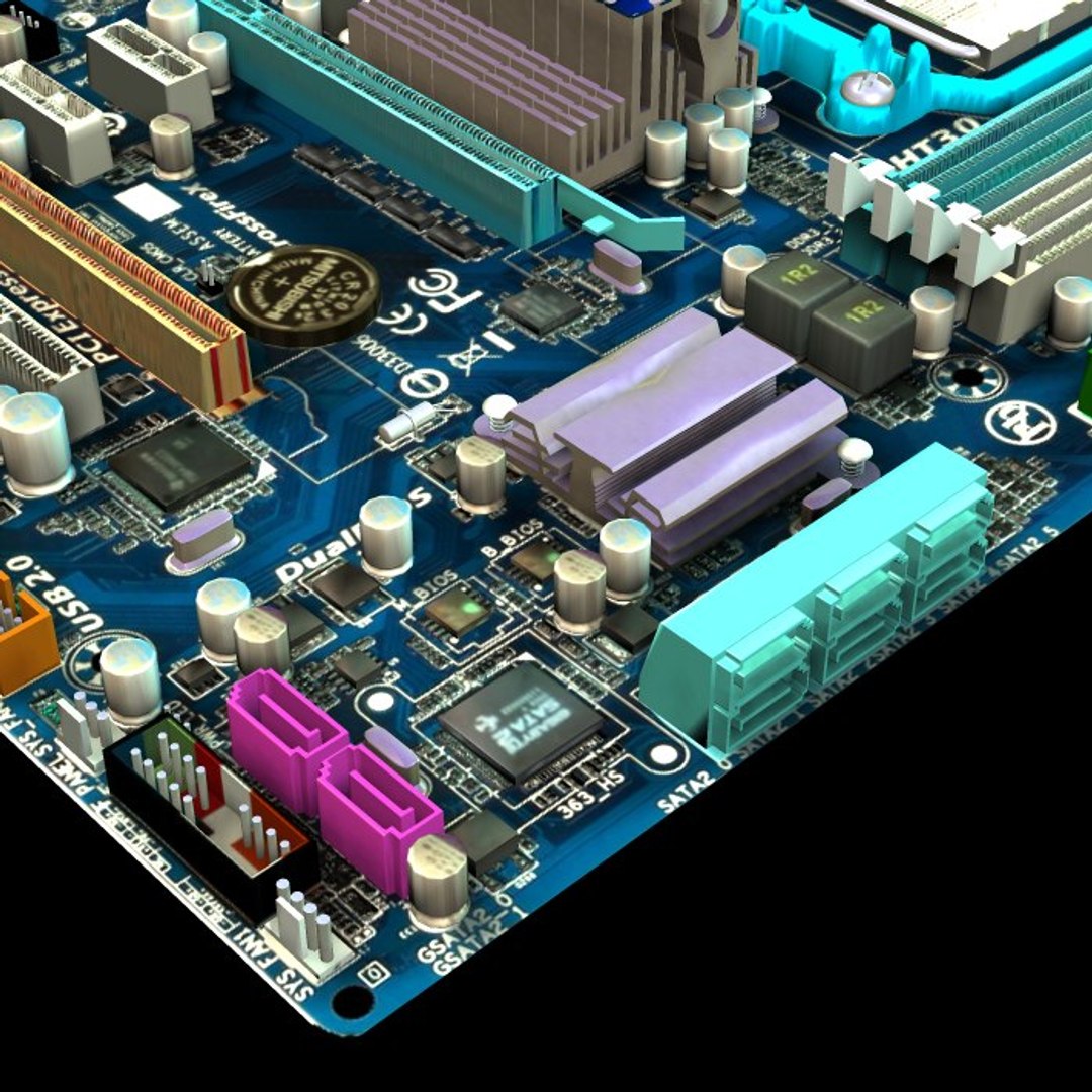 3d Model Of Socket Am3 Amd Motherboard