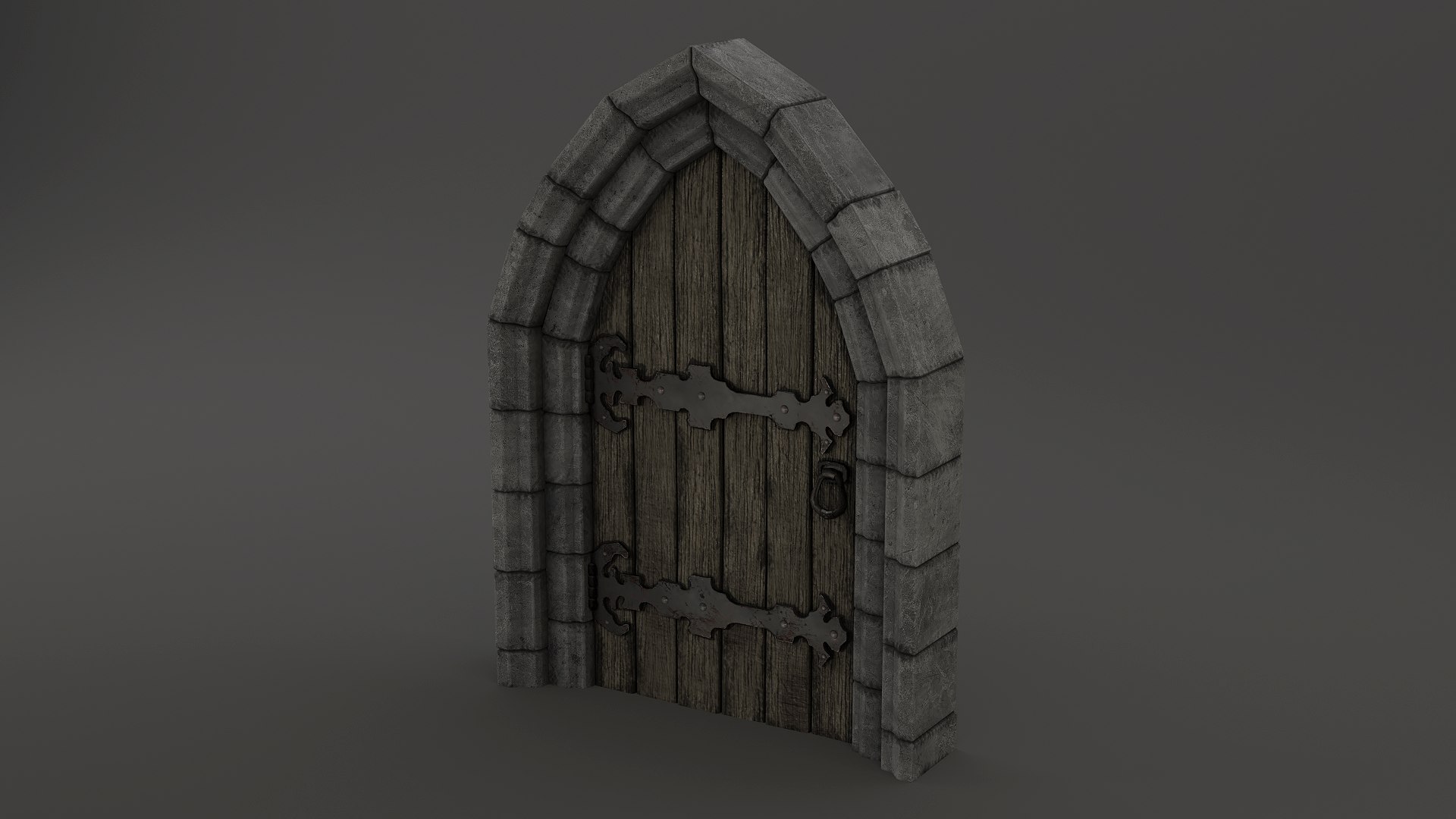 Medieval Door Double Stone Arch And Door 3D Model Low-poly 3D Model 3D ...
