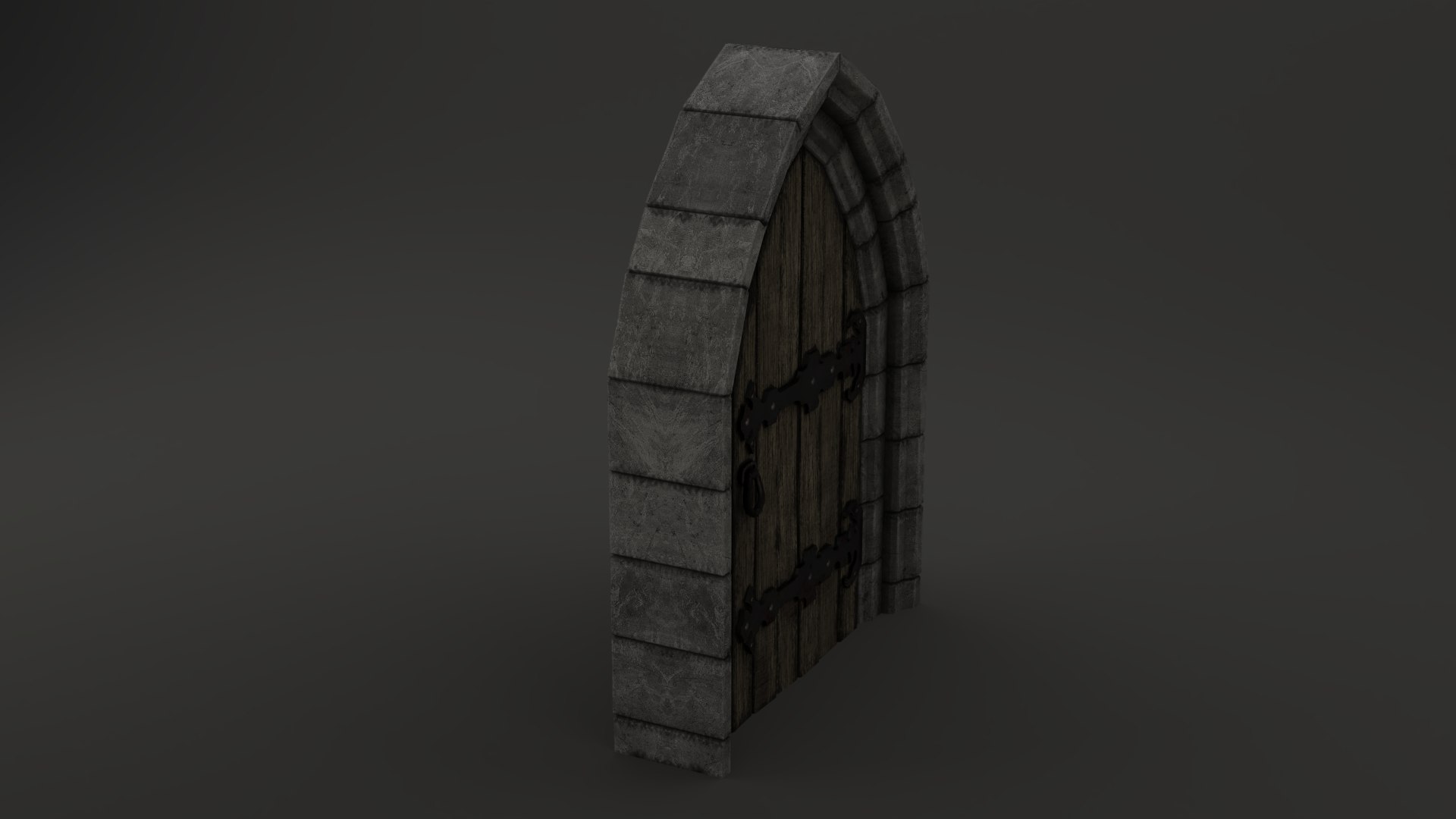 Medieval Door Double Stone Arch And Door 3D Model Low-poly 3D Model 3D ...