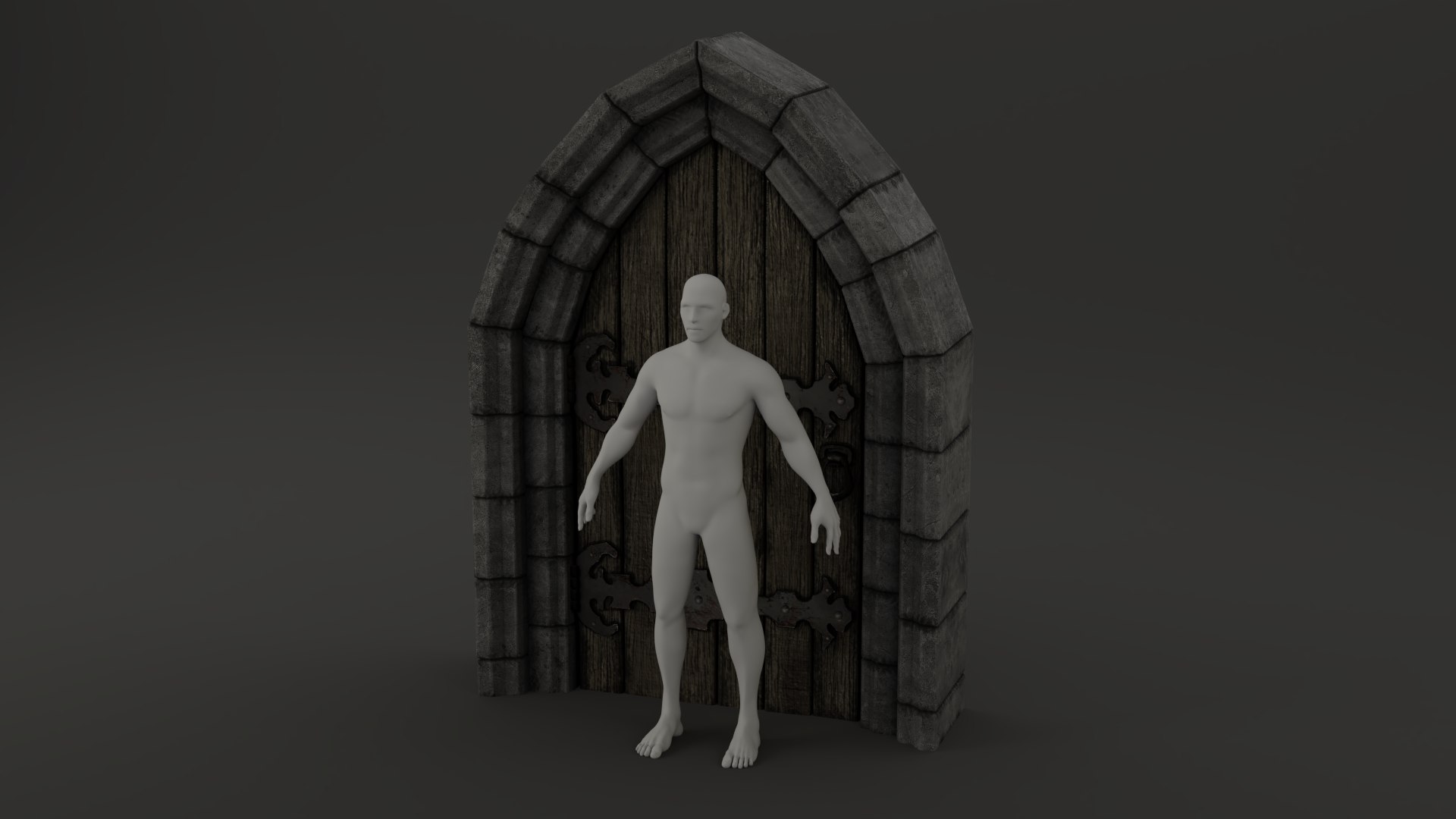 Medieval Door Double Stone Arch And Door 3D Model Low-poly 3D Model 3D ...