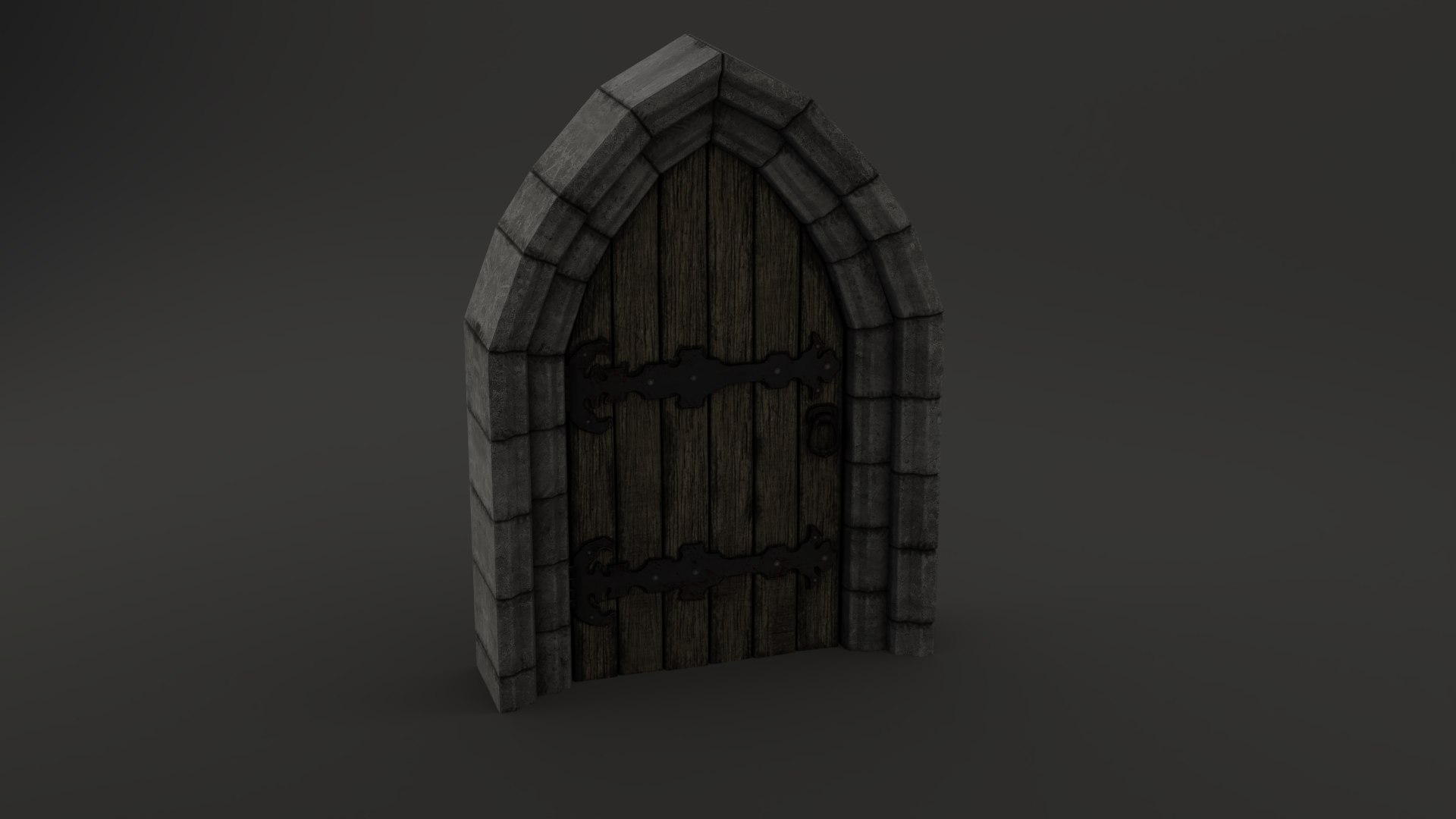 Medieval Door Double Stone Arch And Door 3D Model Low-poly 3D Model 3D ...