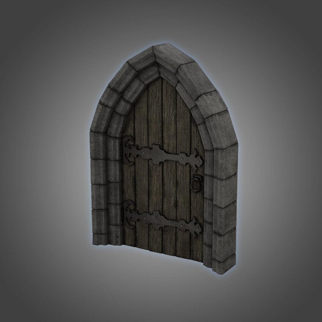 Medieval Door Double Stone Arch And Door 3D Model Low-poly 3D Model 3D ...