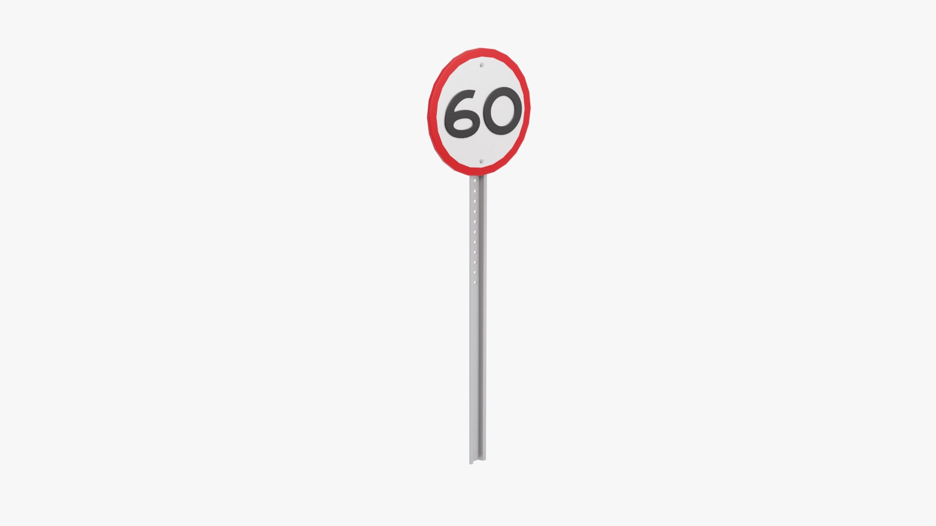 Speed Limit Road Sign 60 3D Model - TurboSquid 2216023