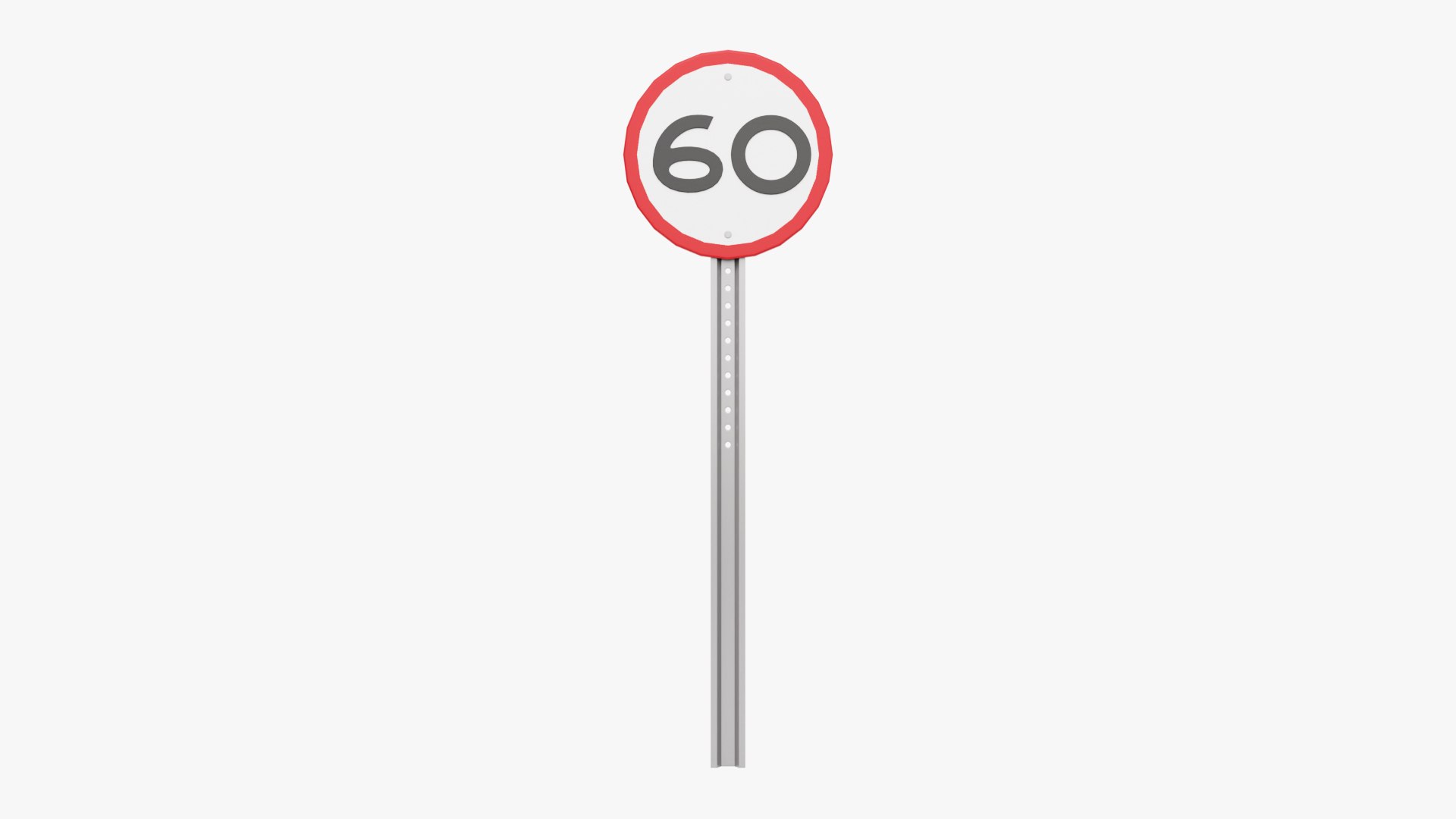 Speed Limit Road Sign 60 3D Model - TurboSquid 2216023