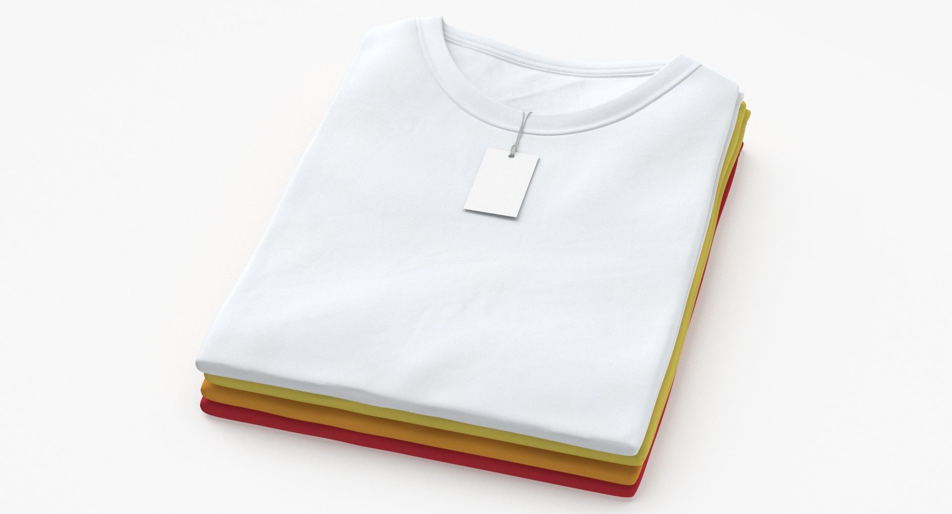 3D Female Crew Neck Folded Stacked With Tag Color Variations 02 ...