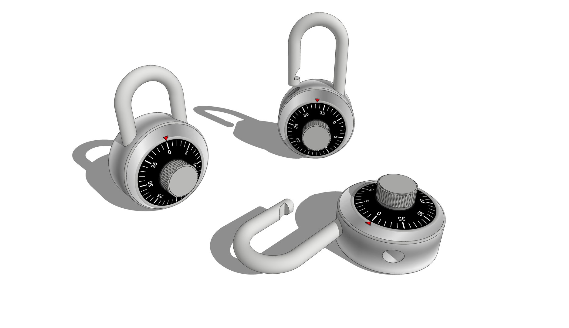 3D Combination Dial Padlock Model - TurboSquid 1912847
