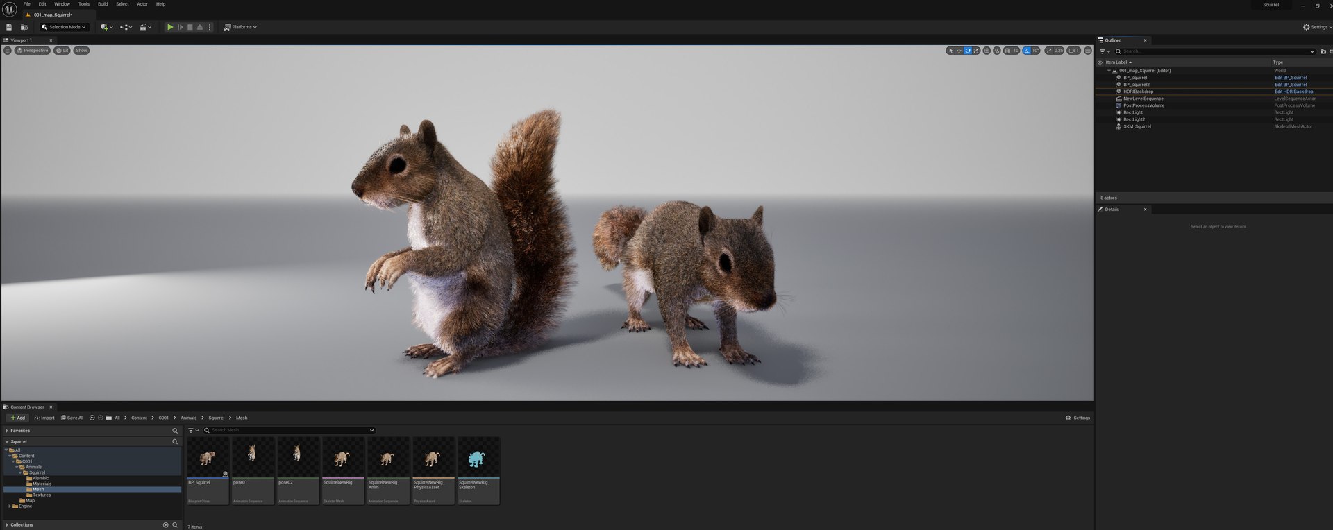 Squirrel Rig UNREAL Project Plus Maya Base Rig 3D Model - TurboSquid 2341952