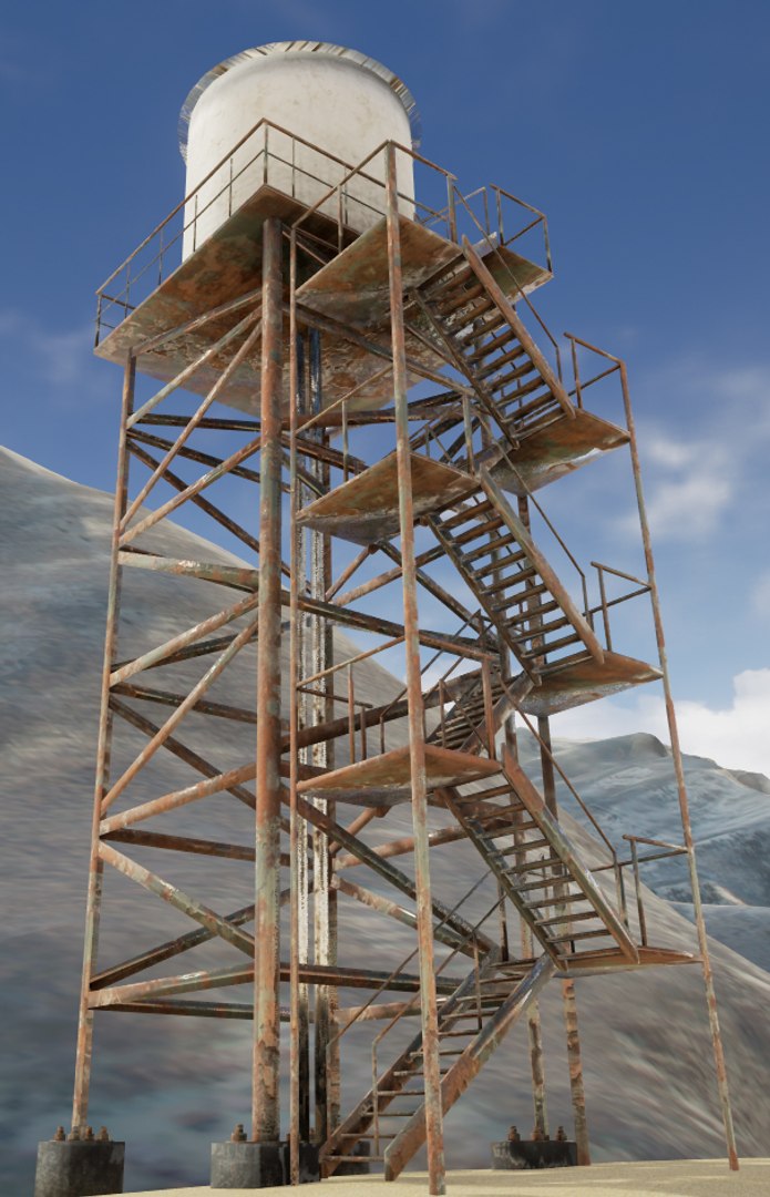 Water Tower Model - TurboSquid 1205357