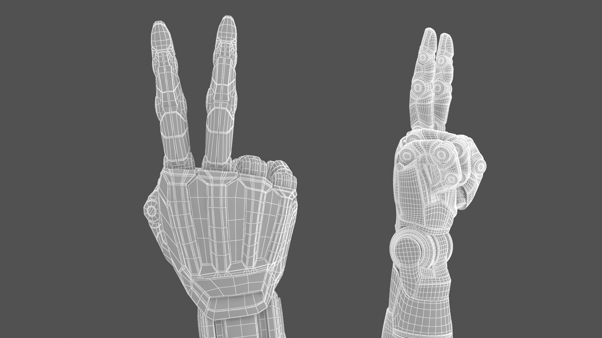 3D Cyborg Arm Shows Peace Model - TurboSquid 2294729