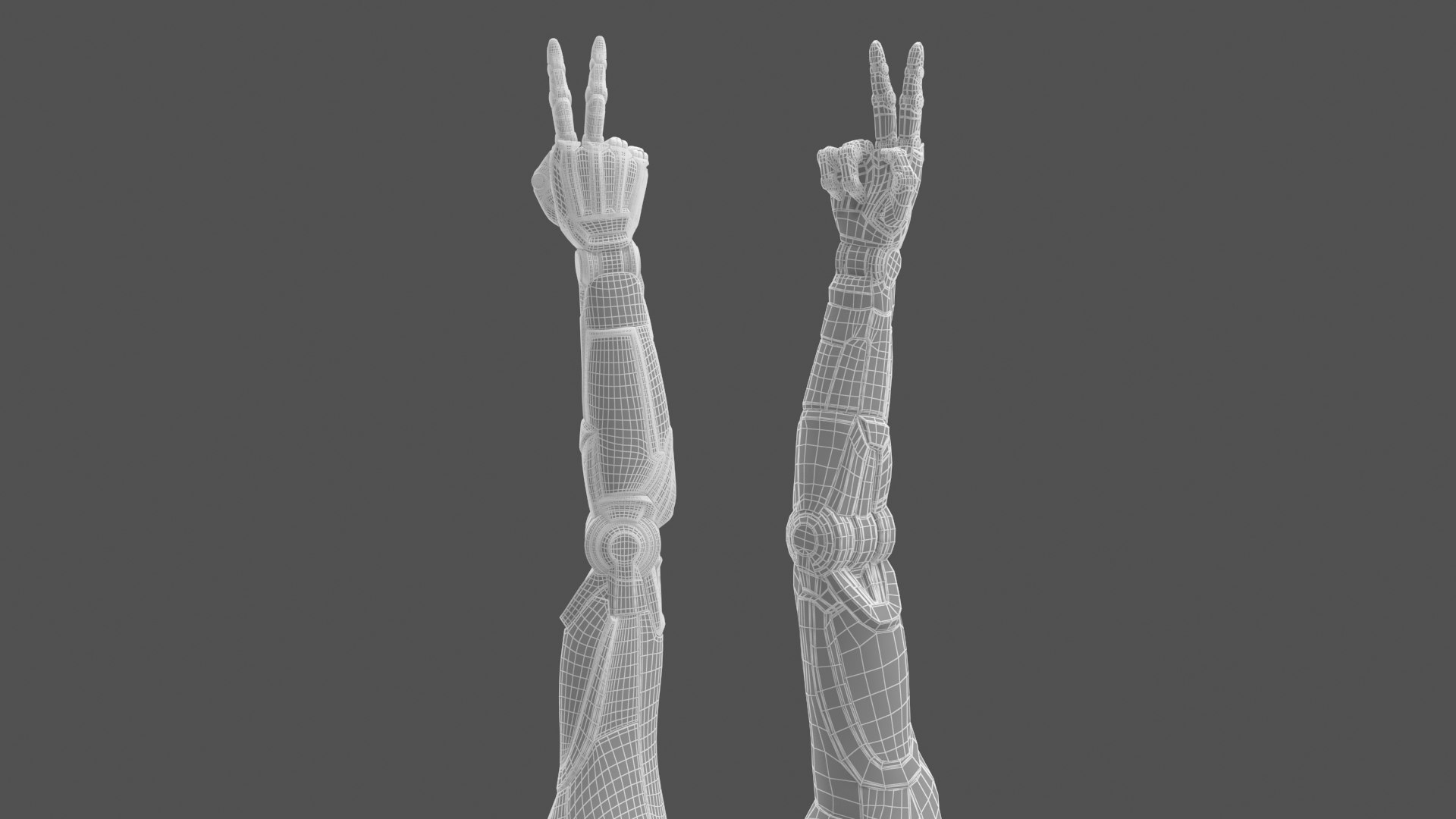 3D Cyborg Arm Shows Peace Model - TurboSquid 2294729