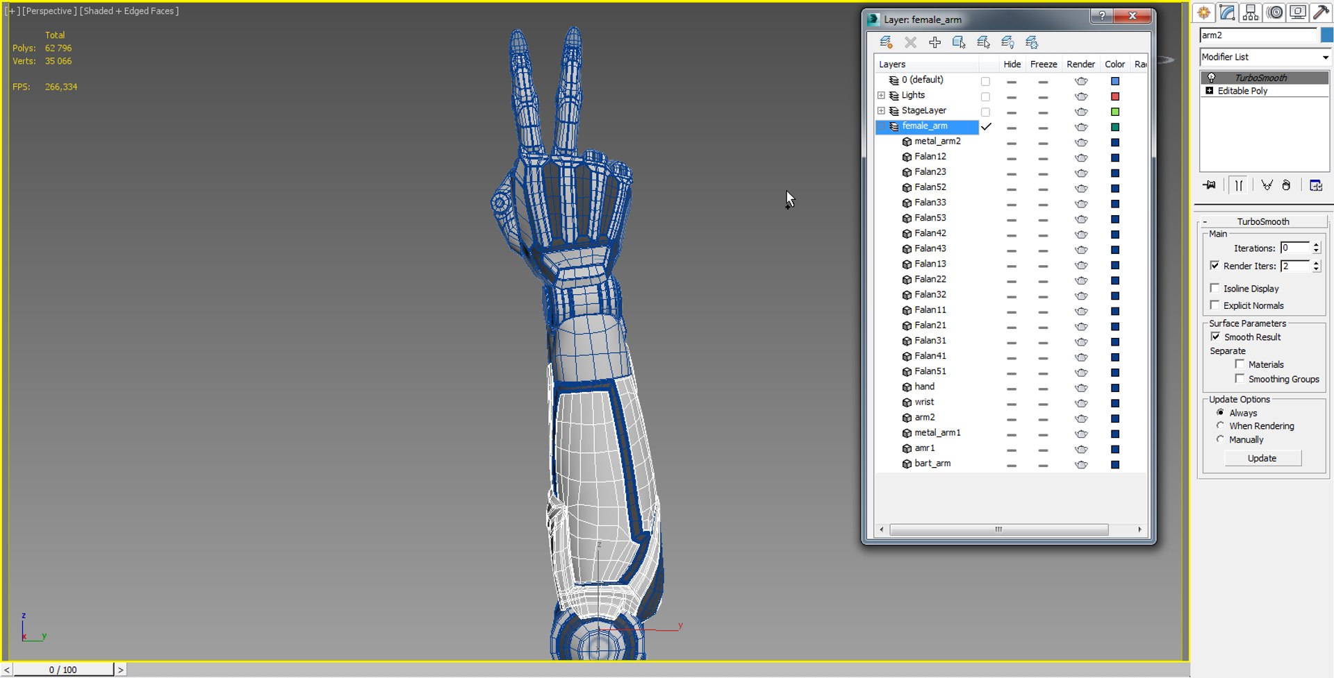 3D Cyborg Arm Shows Peace Model - TurboSquid 2294729