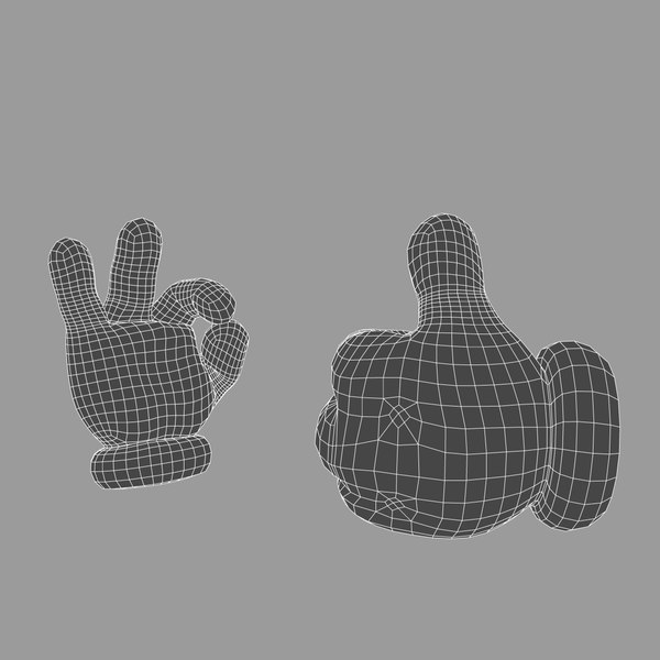 cartoon hands 3d model