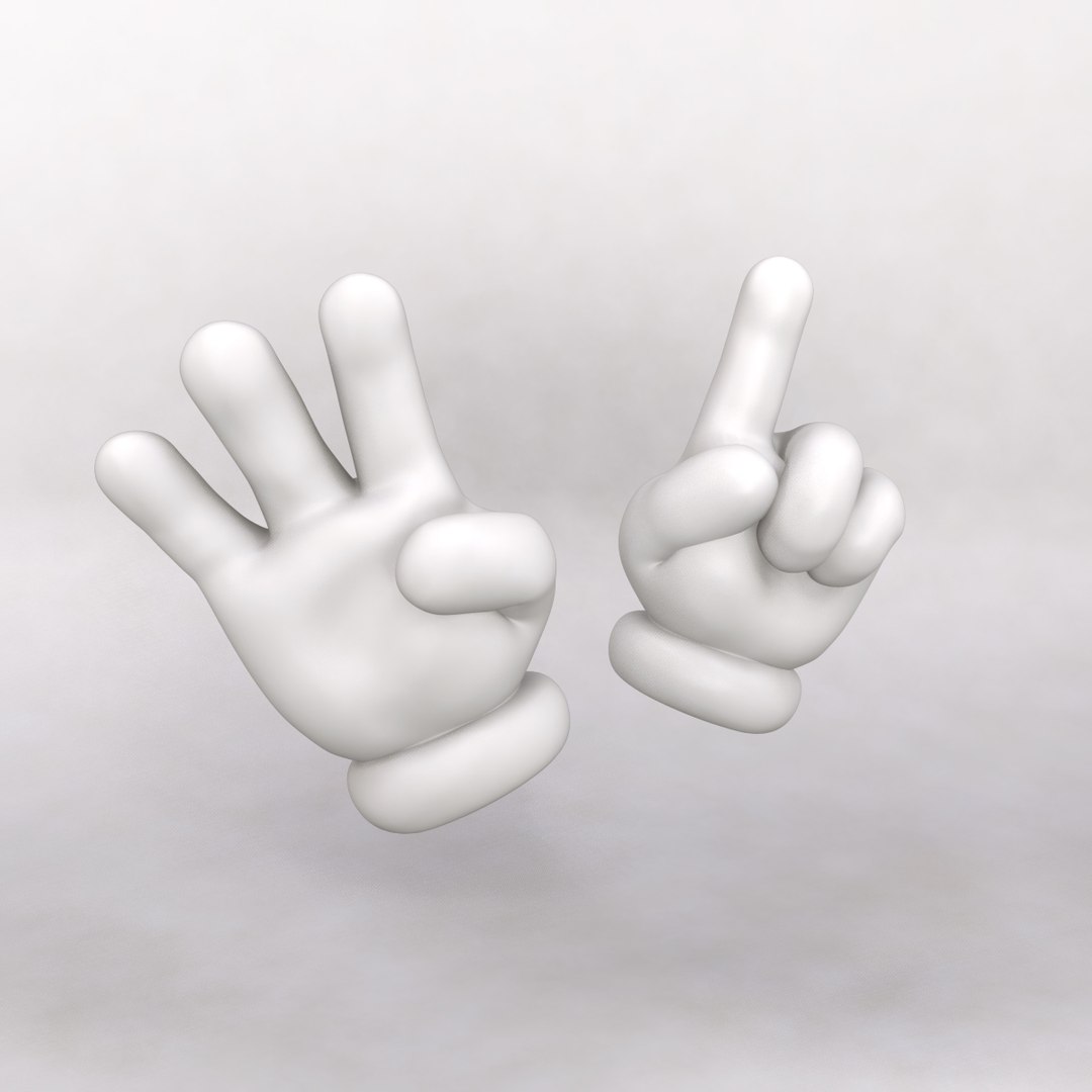 Cartoon Hands 3d Model