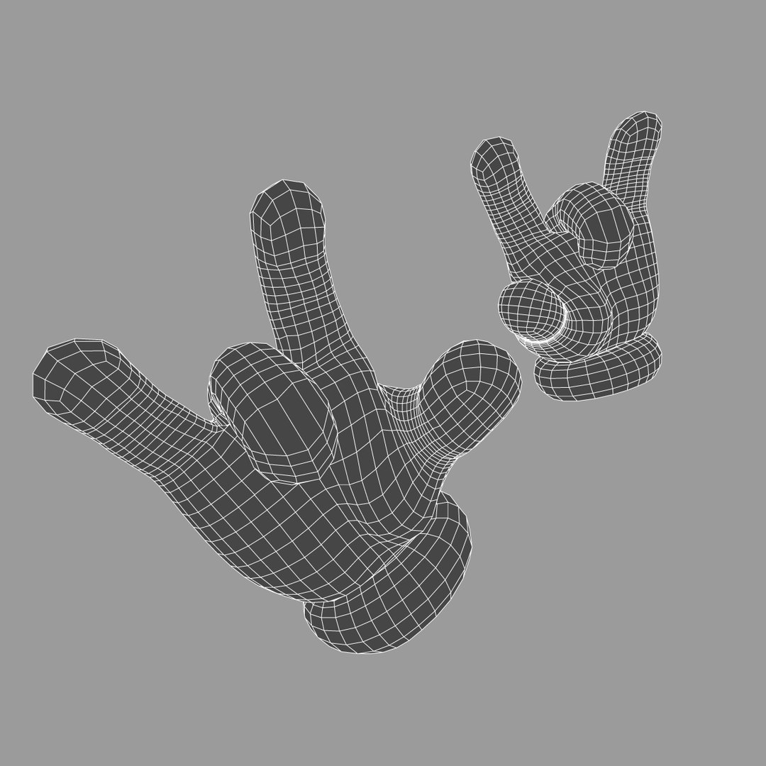 Cartoon Hands 3d Model
