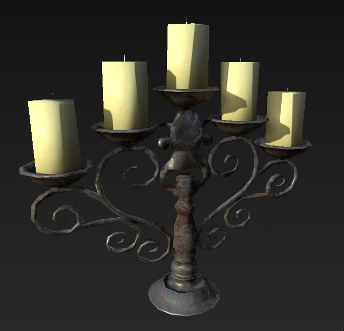3D Rusty Old Candle Holder - TurboSquid 1162684