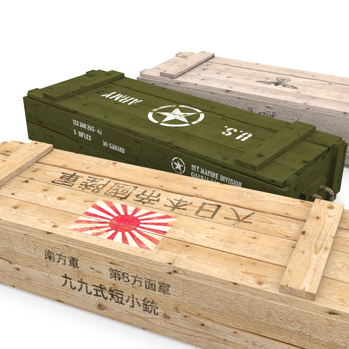 3ds max military crates wwii army