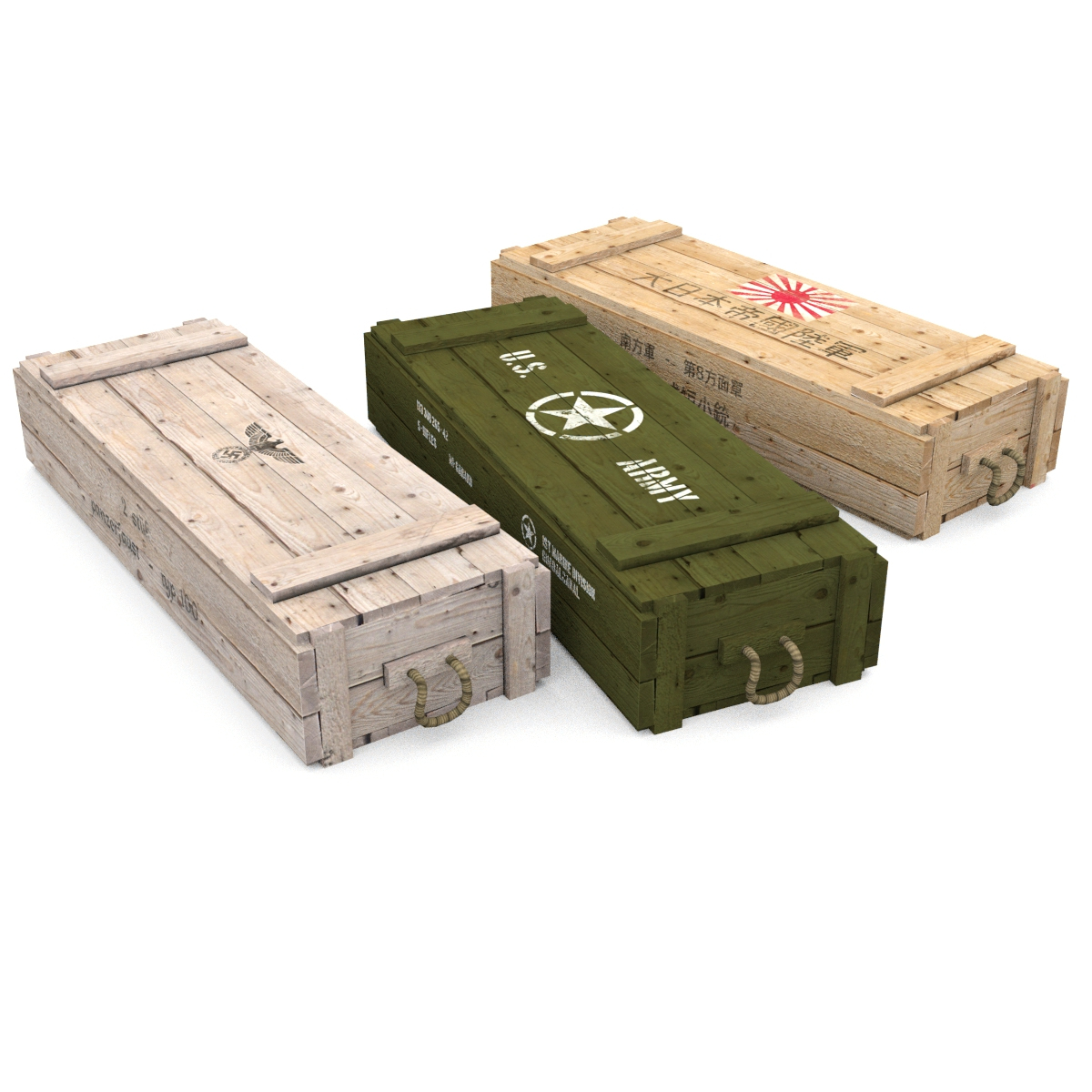 3ds max military crates wwii army