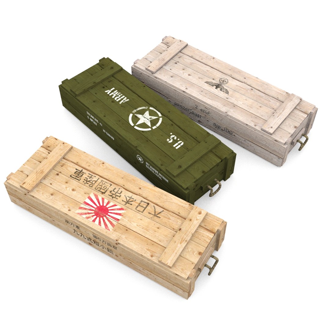3ds Max Military Crates Wwii Army