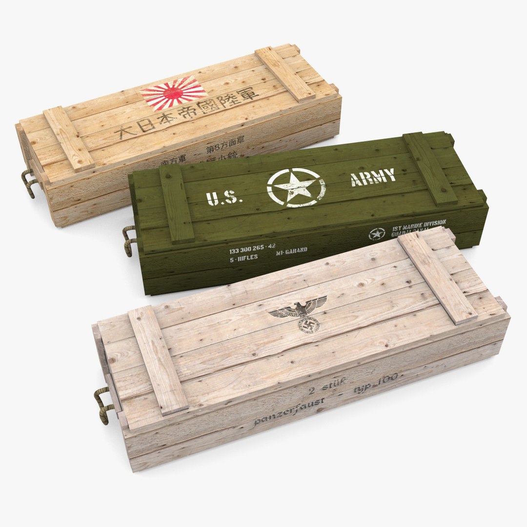 3ds Max Military Crates Wwii Army