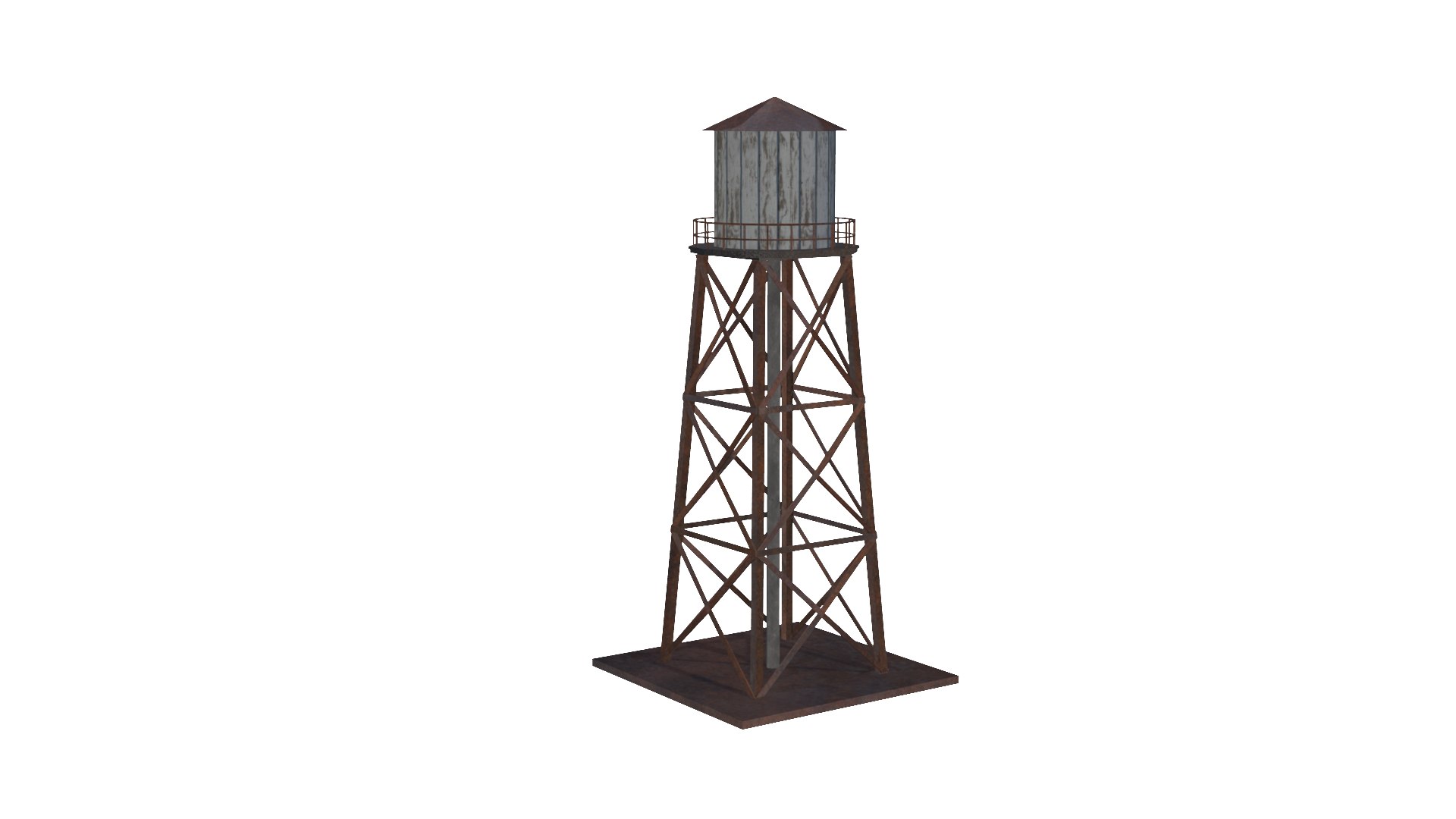 3D Old Water Tower - TurboSquid 2375872