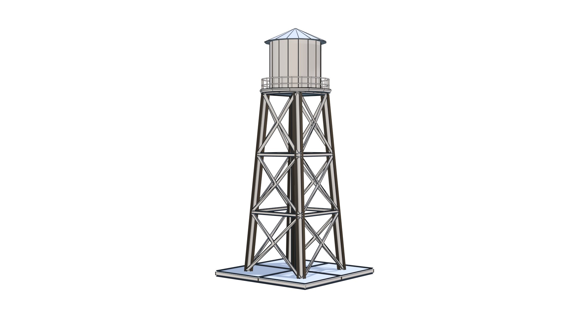 3D Old Water Tower - TurboSquid 2375872
