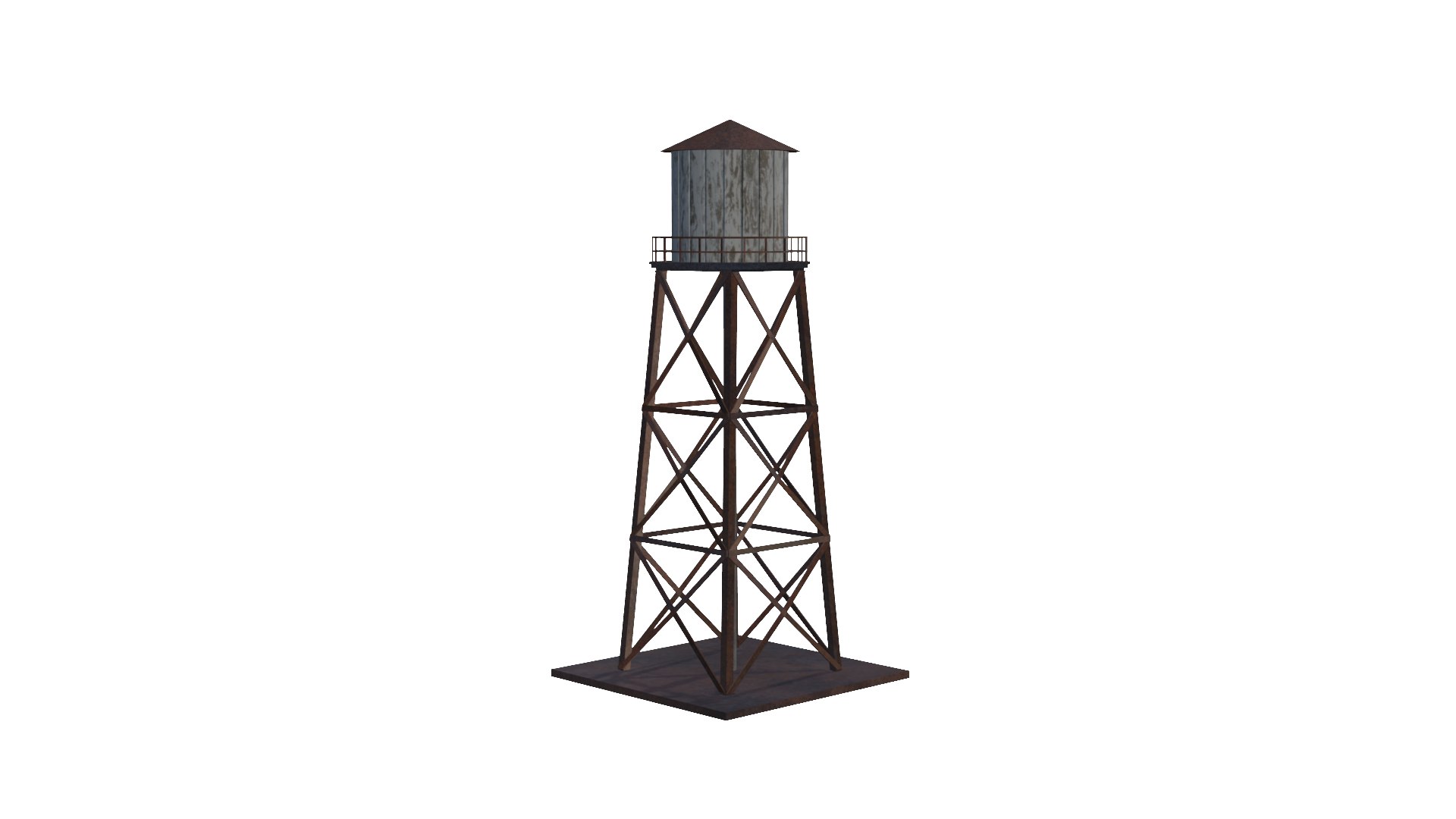 3D Old Water Tower - TurboSquid 2375872