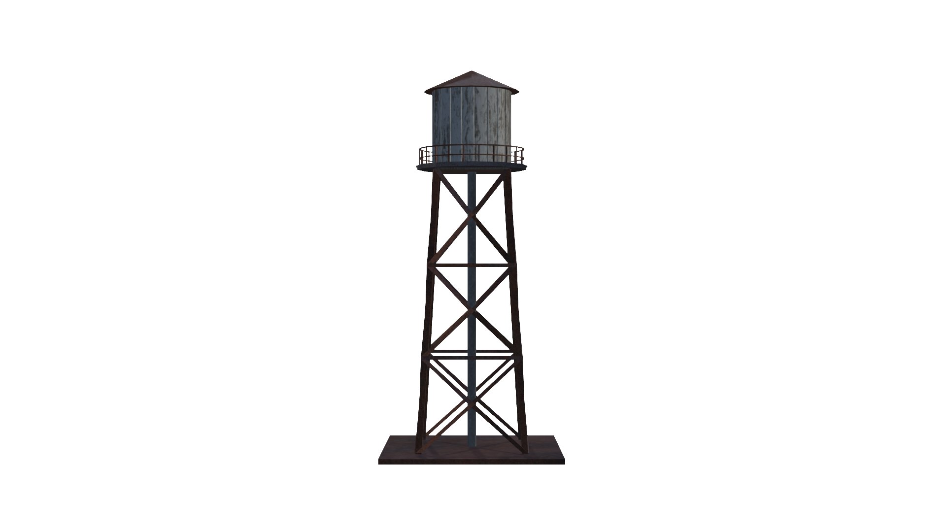 3D Old Water Tower - TurboSquid 2375872