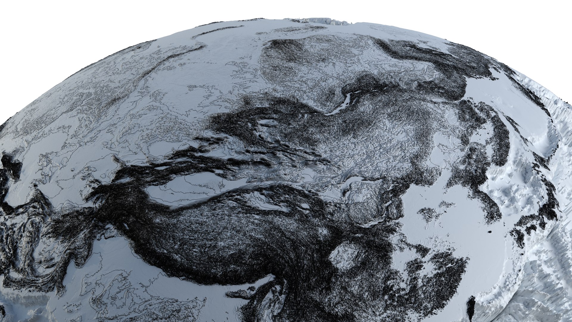 Earth Contours Map 3D Globe 3D - TurboSquid 2347368
