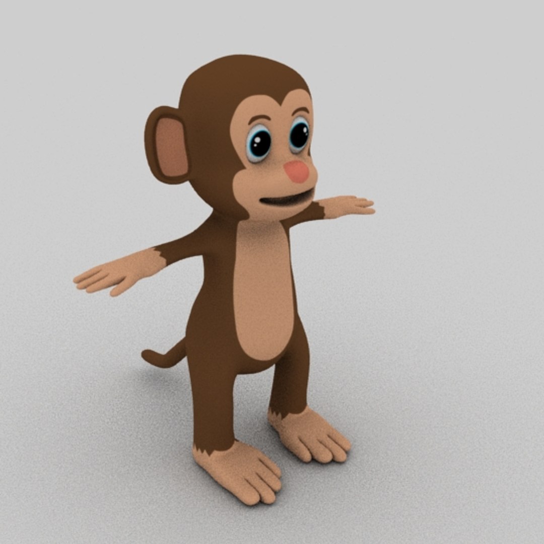 3D Monkey Cartoon Animation Model - TurboSquid 1324107