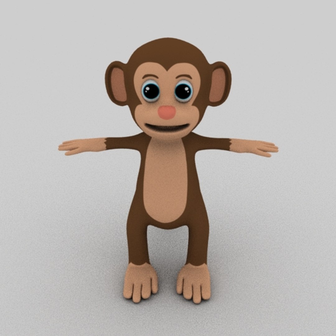 3D Monkey Cartoon Animation Model - TurboSquid 1324107