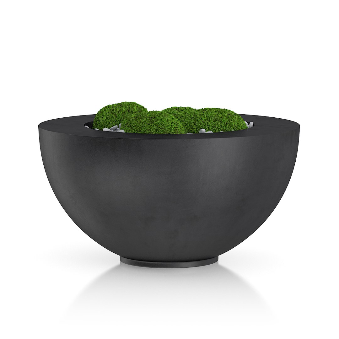 Black Moss Pot 3d Model