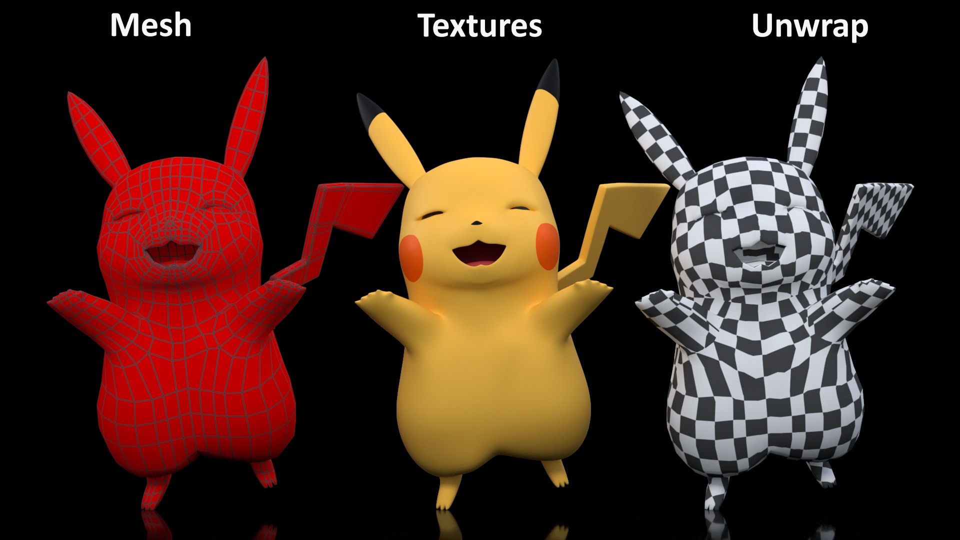 3D Pikachu Characters Collection 2 - TurboSquid 2118762