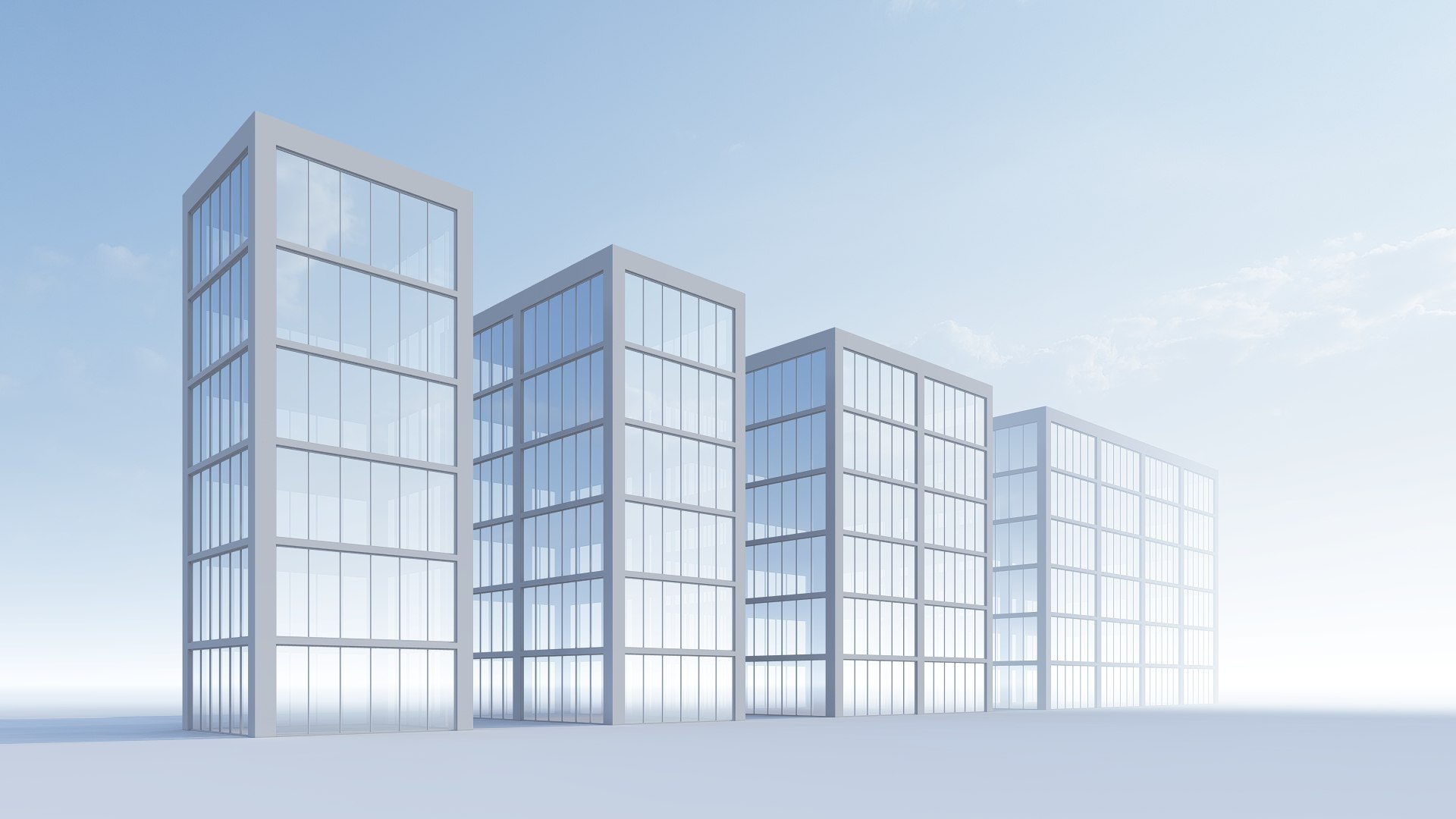 4types Simple Building M Size Model - TurboSquid 1845042