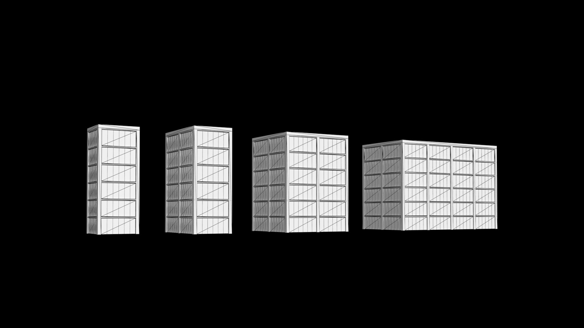 4types Simple Building M Size Model - TurboSquid 1845042