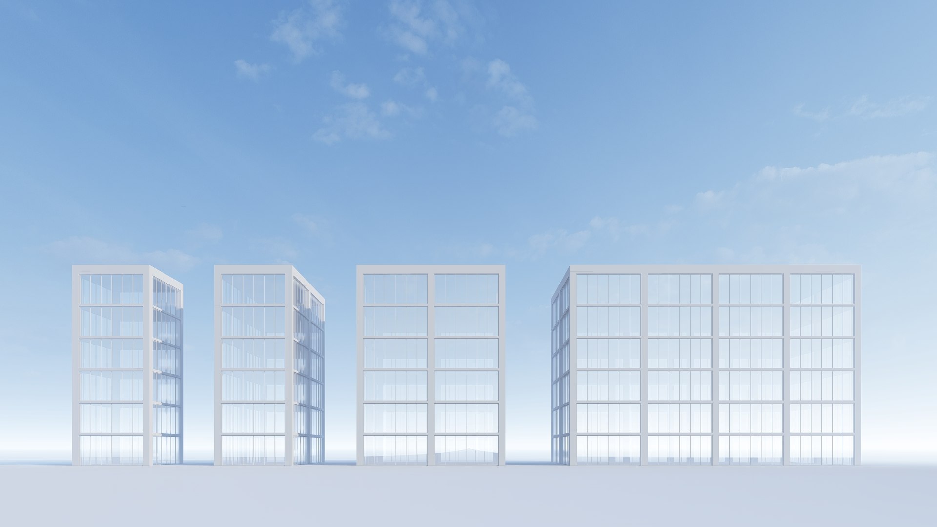 4types Simple Building M Size Model - TurboSquid 1845042