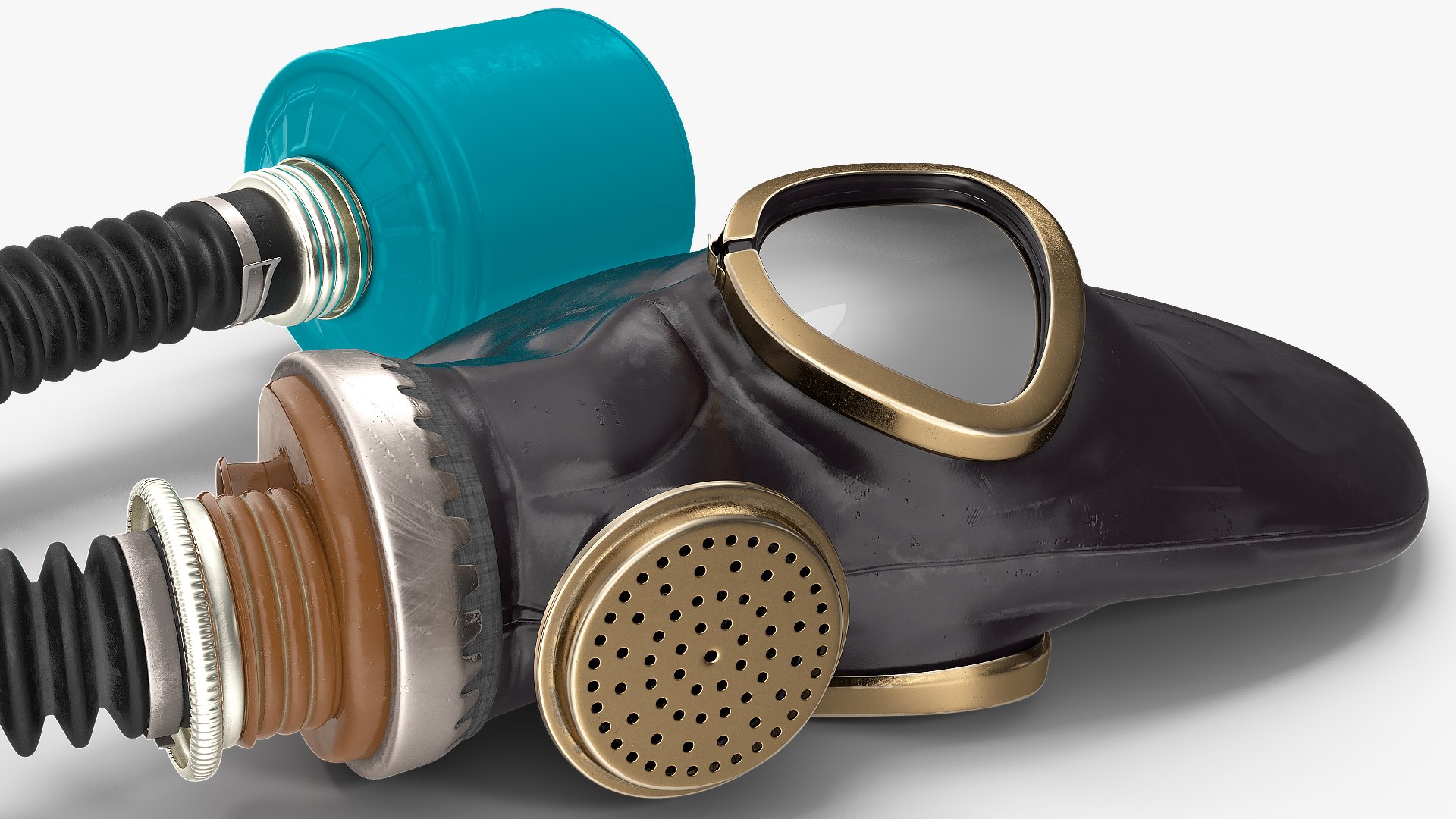 3D black rubber gas mask model - TurboSquid 1574450