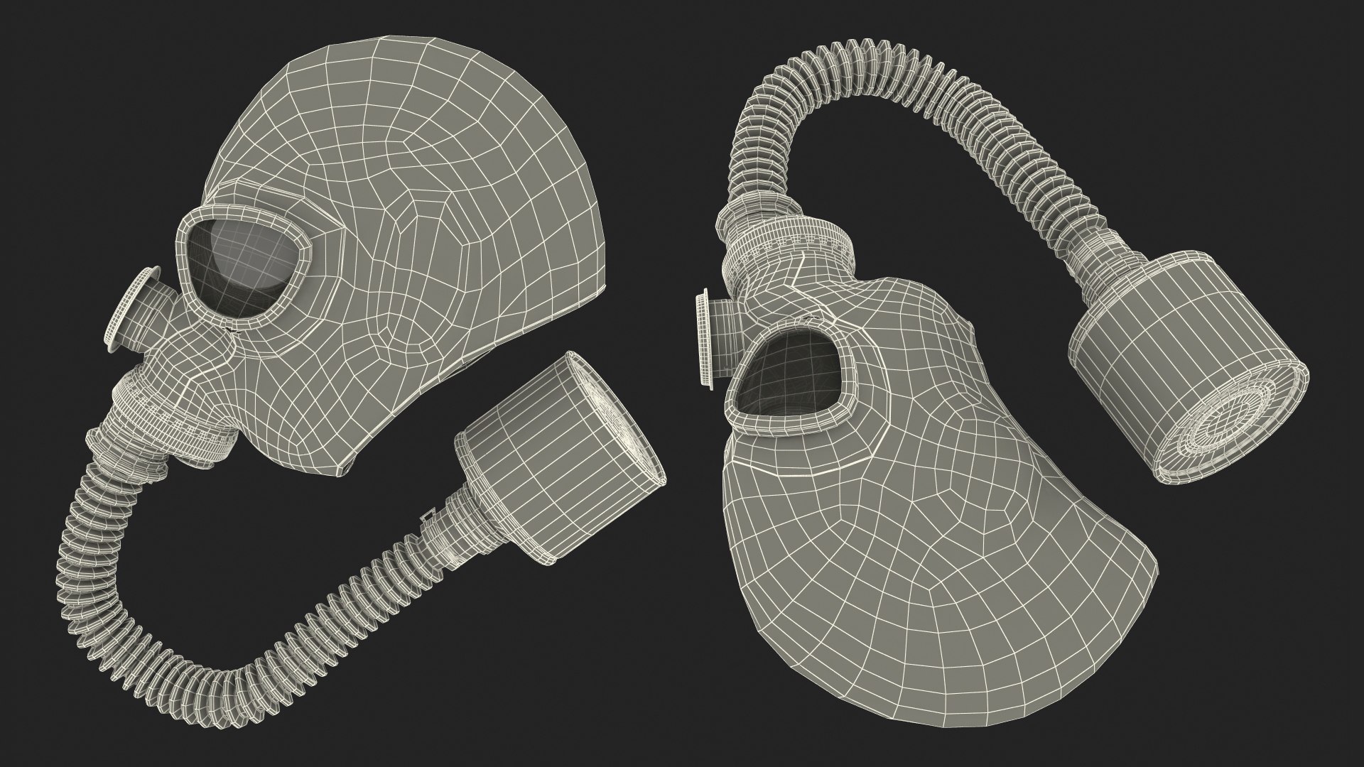 3D black rubber gas mask model - TurboSquid 1574450