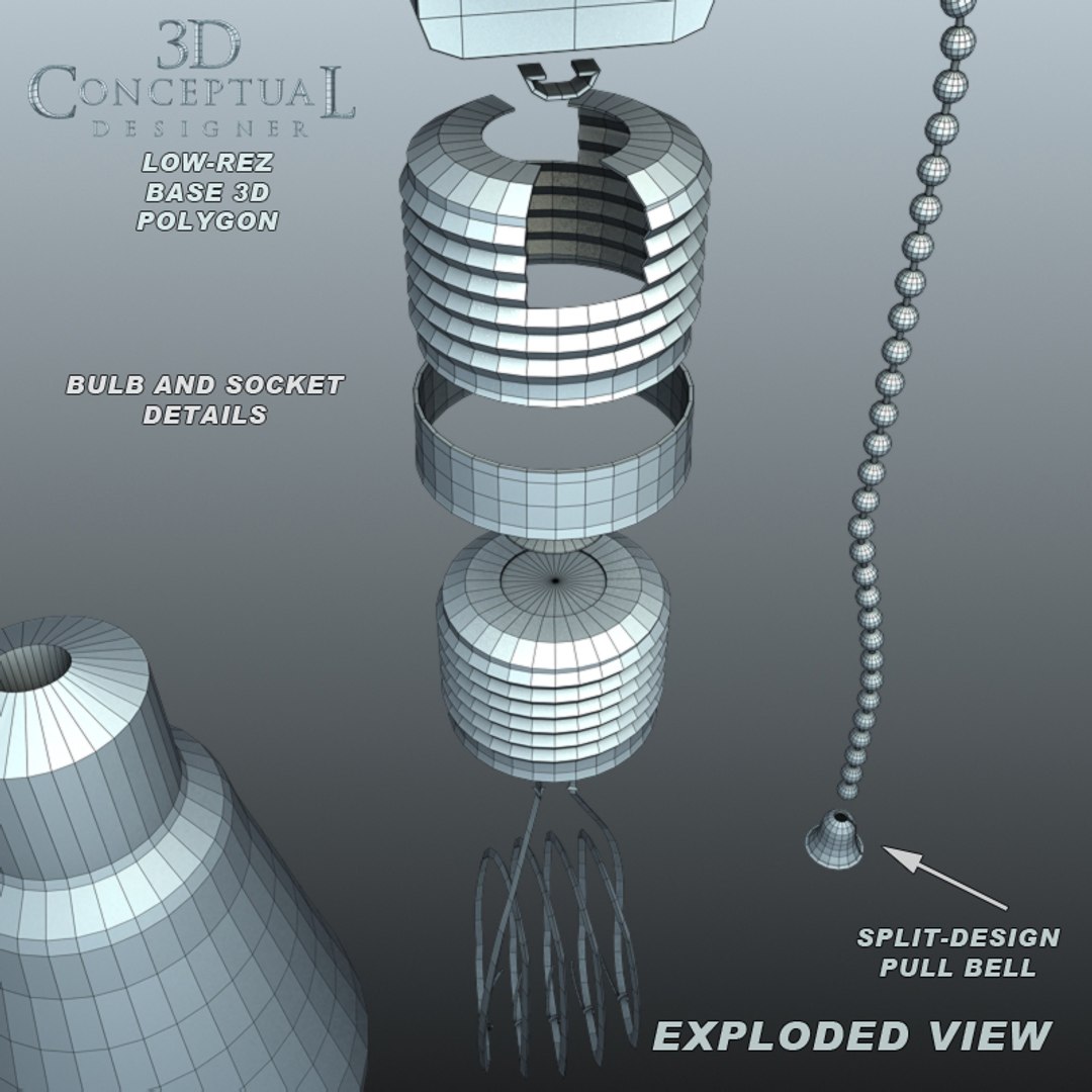 3d Model Light Socket Vintage Bulb