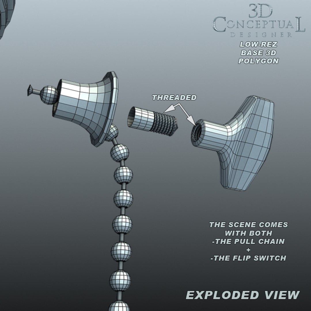 3d Model Light Socket Vintage Bulb