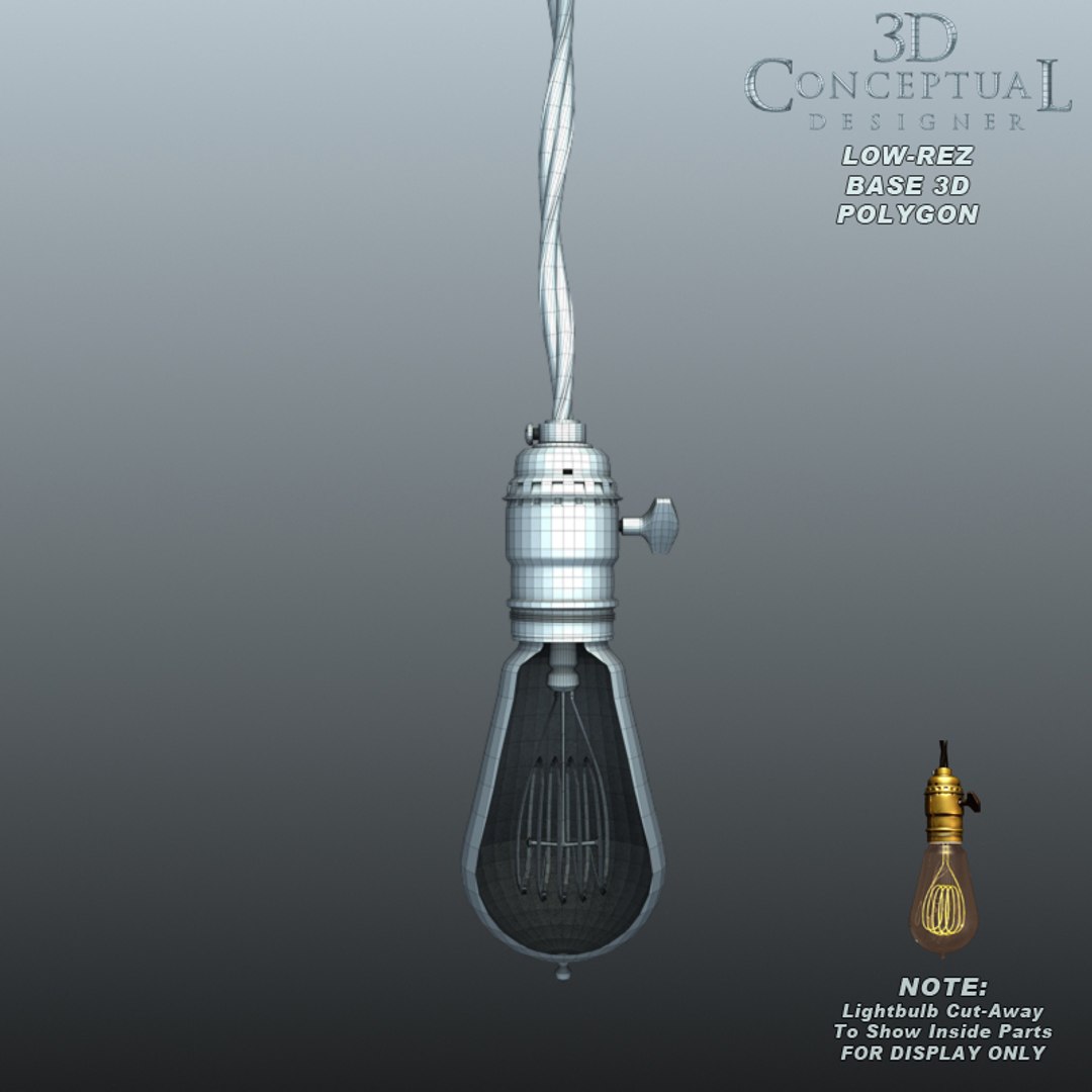 3d Model Light Socket Vintage Bulb