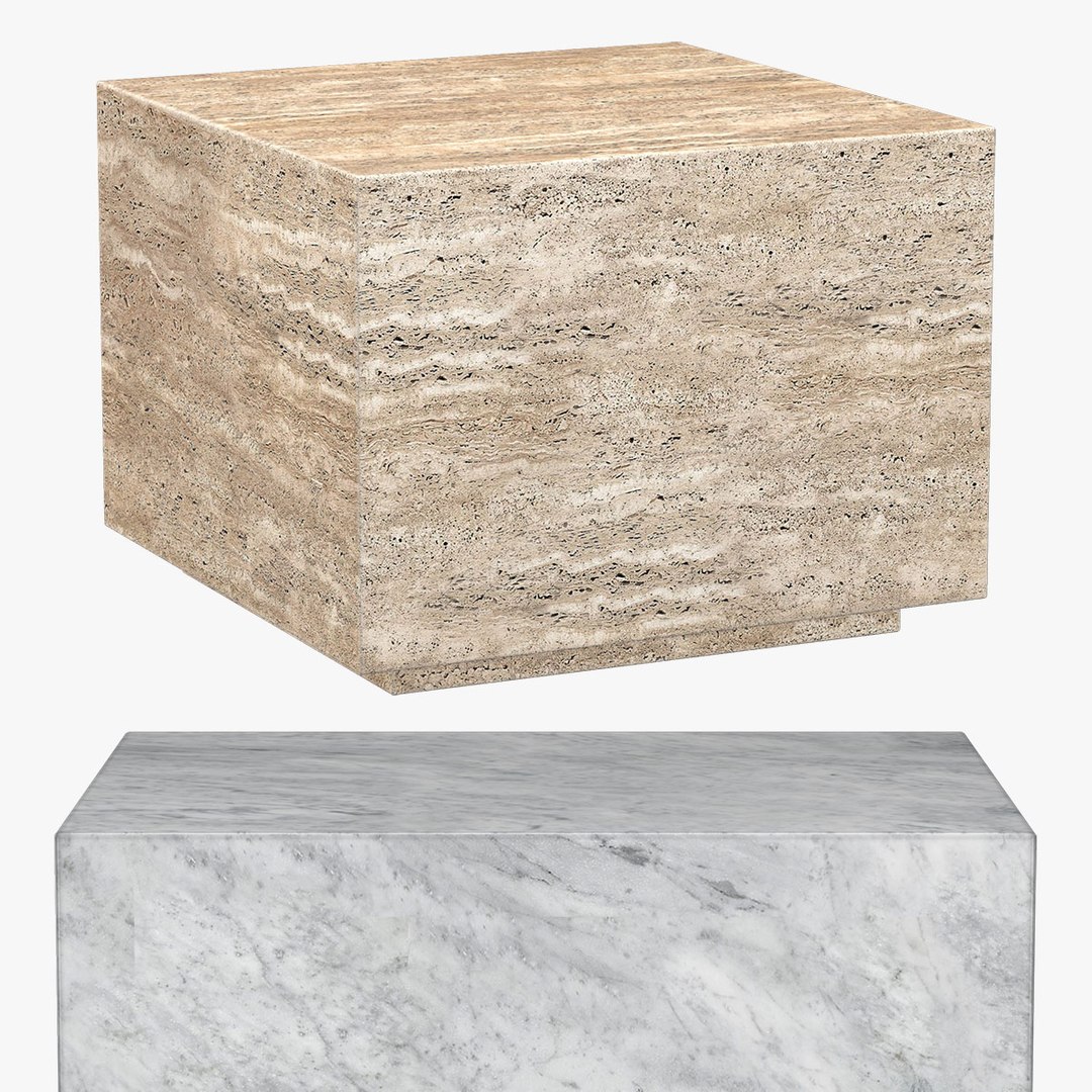 ITALIAN TRAVERTINE PLINTH SQUARE SIDE TABLE model - TurboSquid 1950991