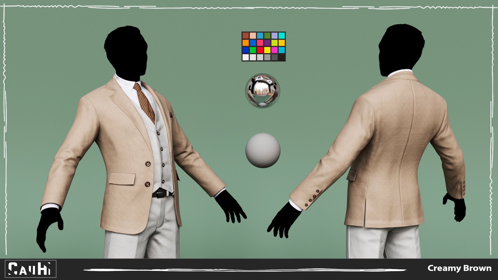 Men Pans With Shirt Blazer And Shoes Vest Creamy Brown Model - TurboSquid 2314328