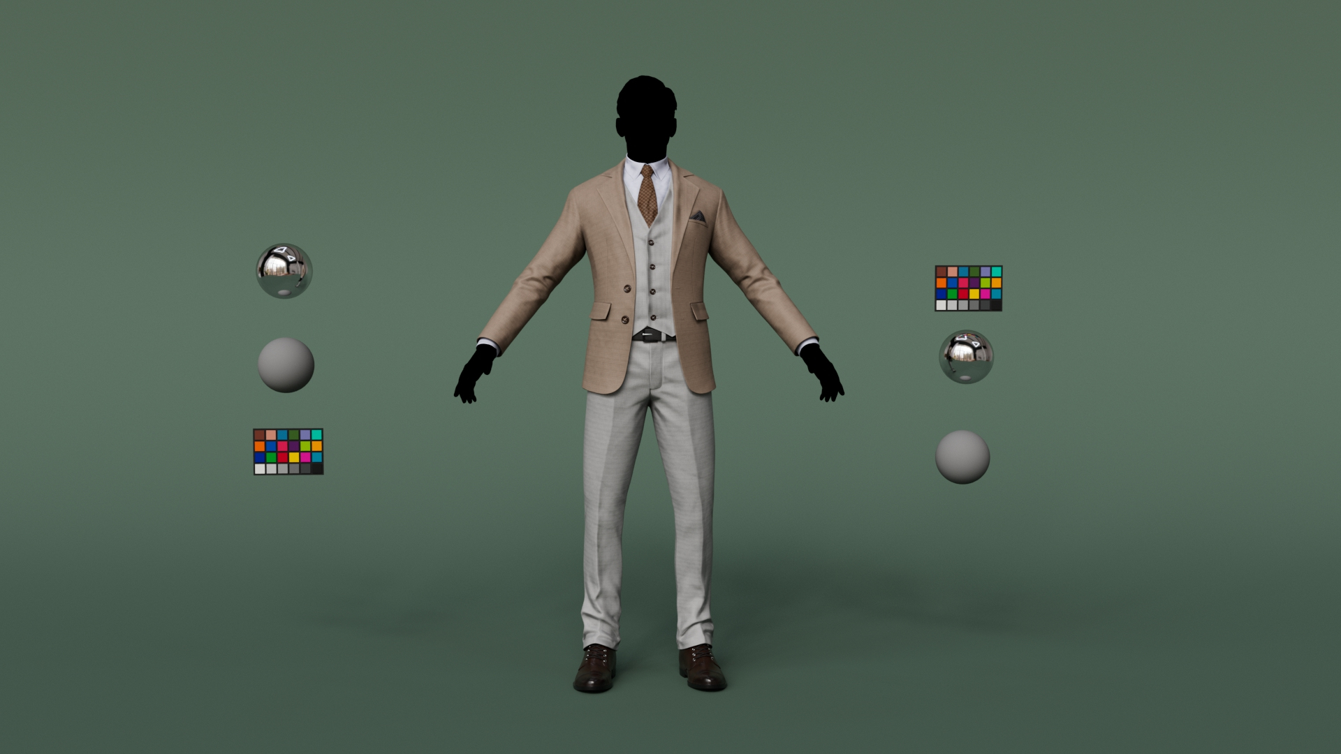 Men Pans With Shirt Blazer And Shoes Vest Creamy Brown Model ...