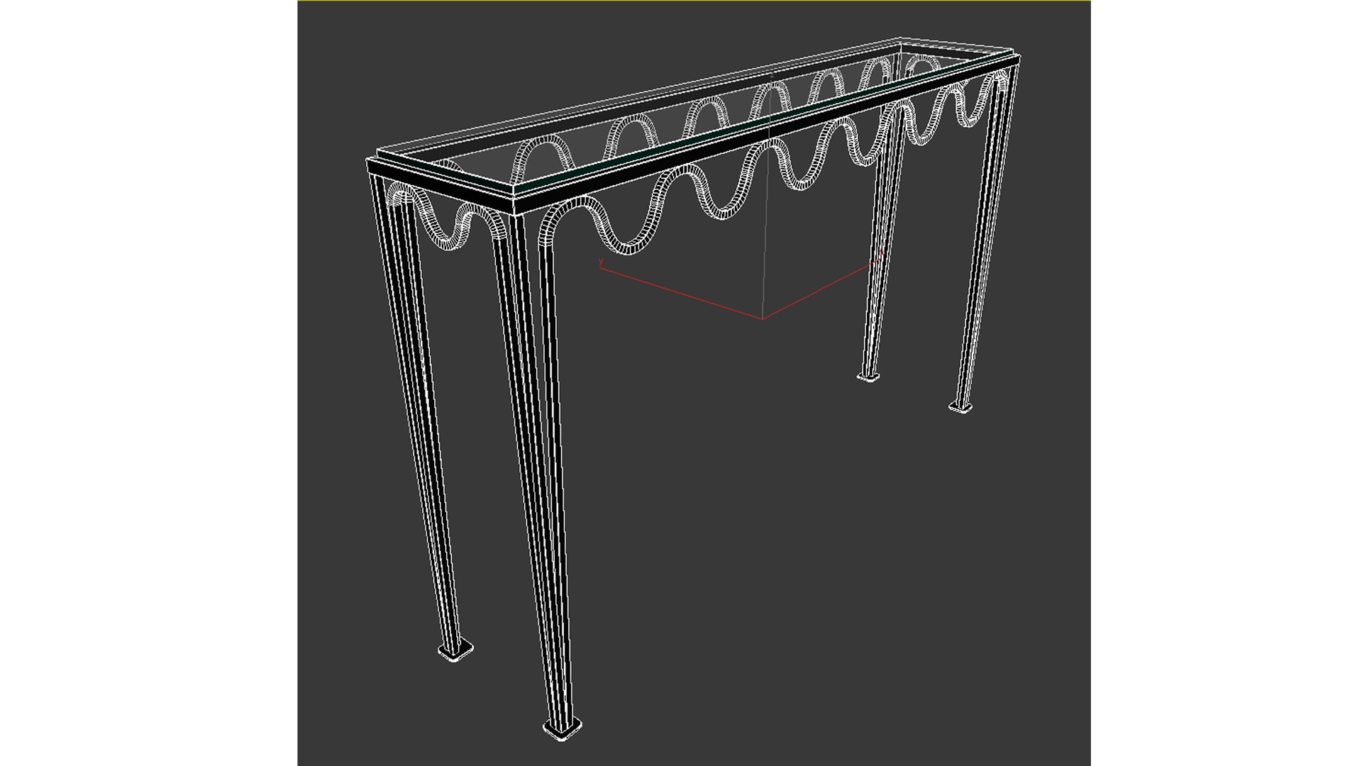 Long Undulating Meandre Wrought Iron And Glass Console By Design Freres ...
