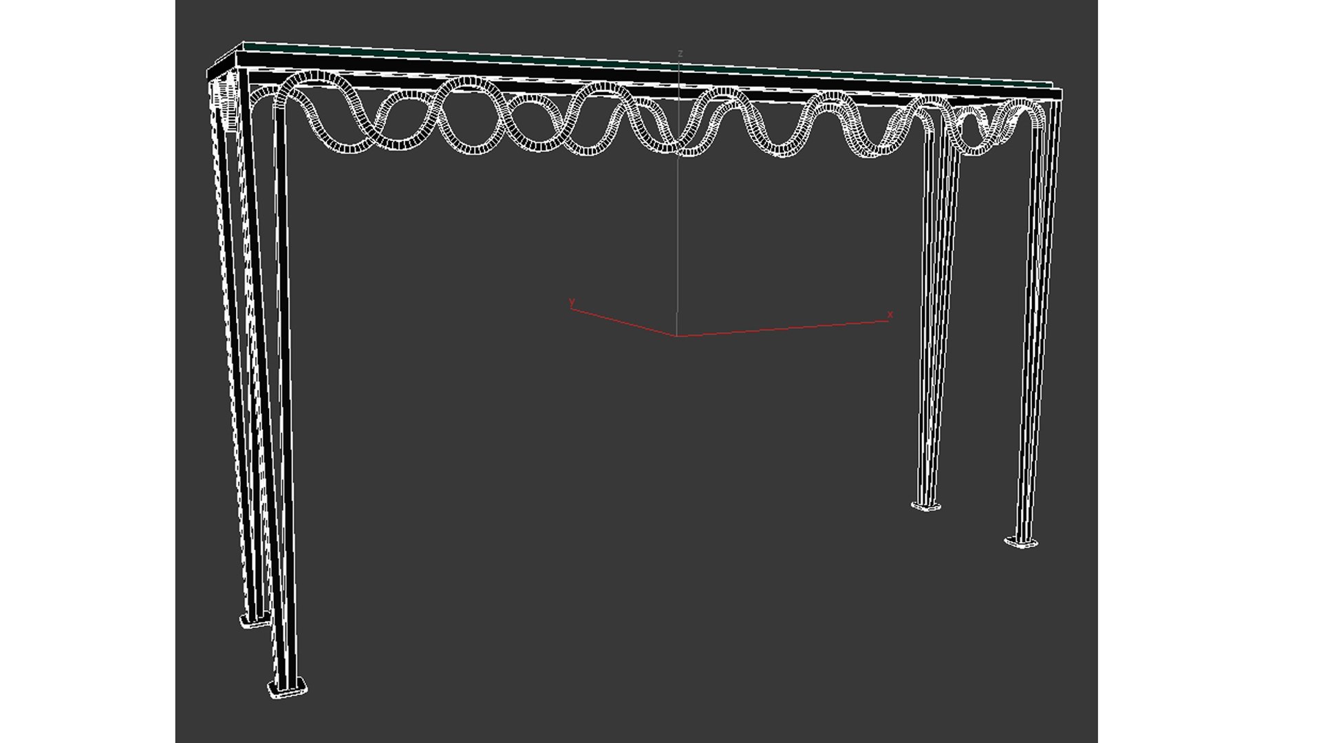 Long Undulating Meandre Wrought Iron And Glass Console By Design Freres ...