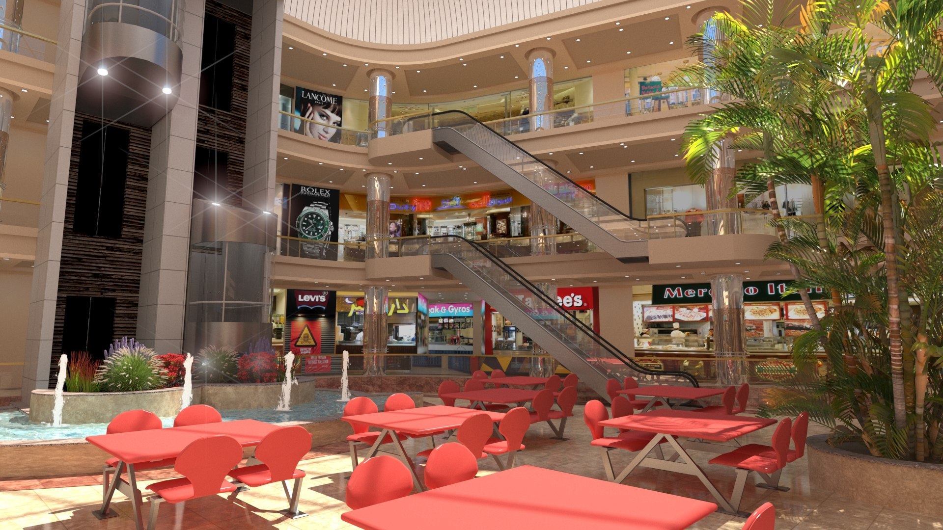 Mall interior model - TurboSquid 1389436