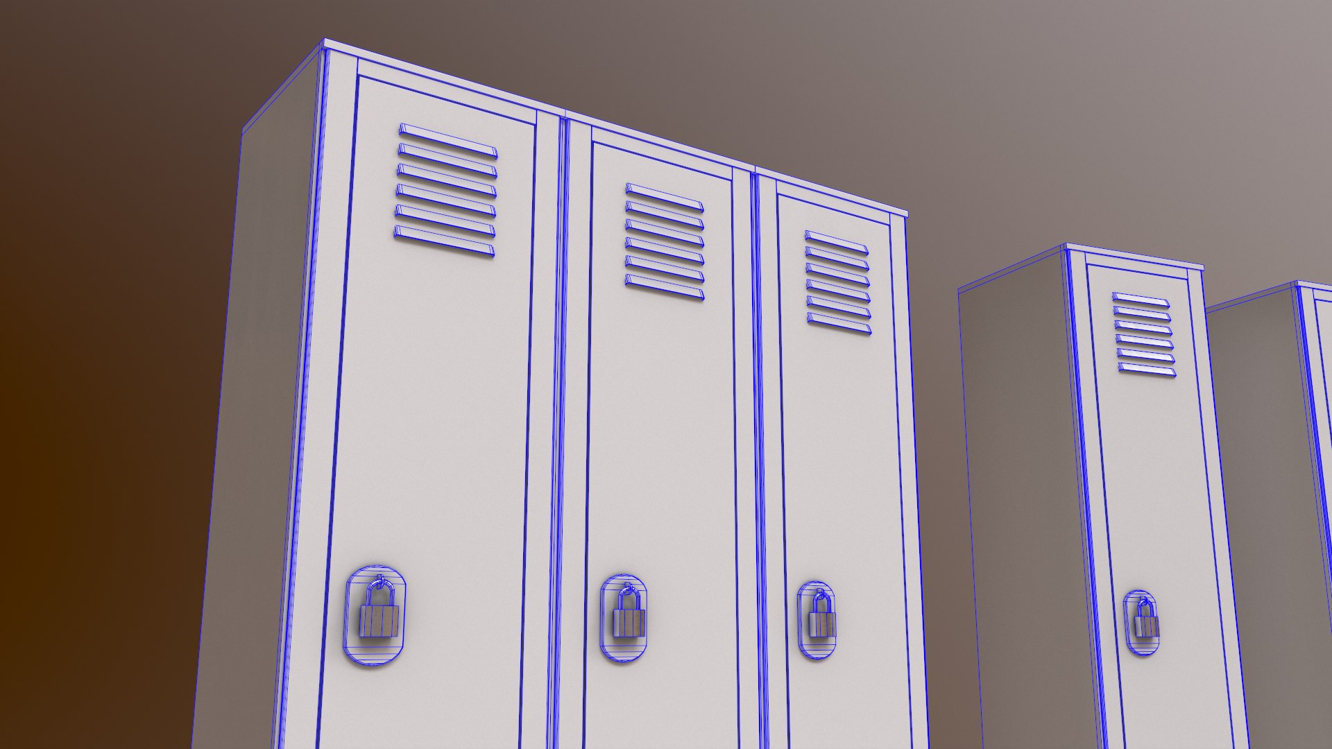 PBR School Gym Locker 01 - Blue Sea 3D model - TurboSquid 1773478
