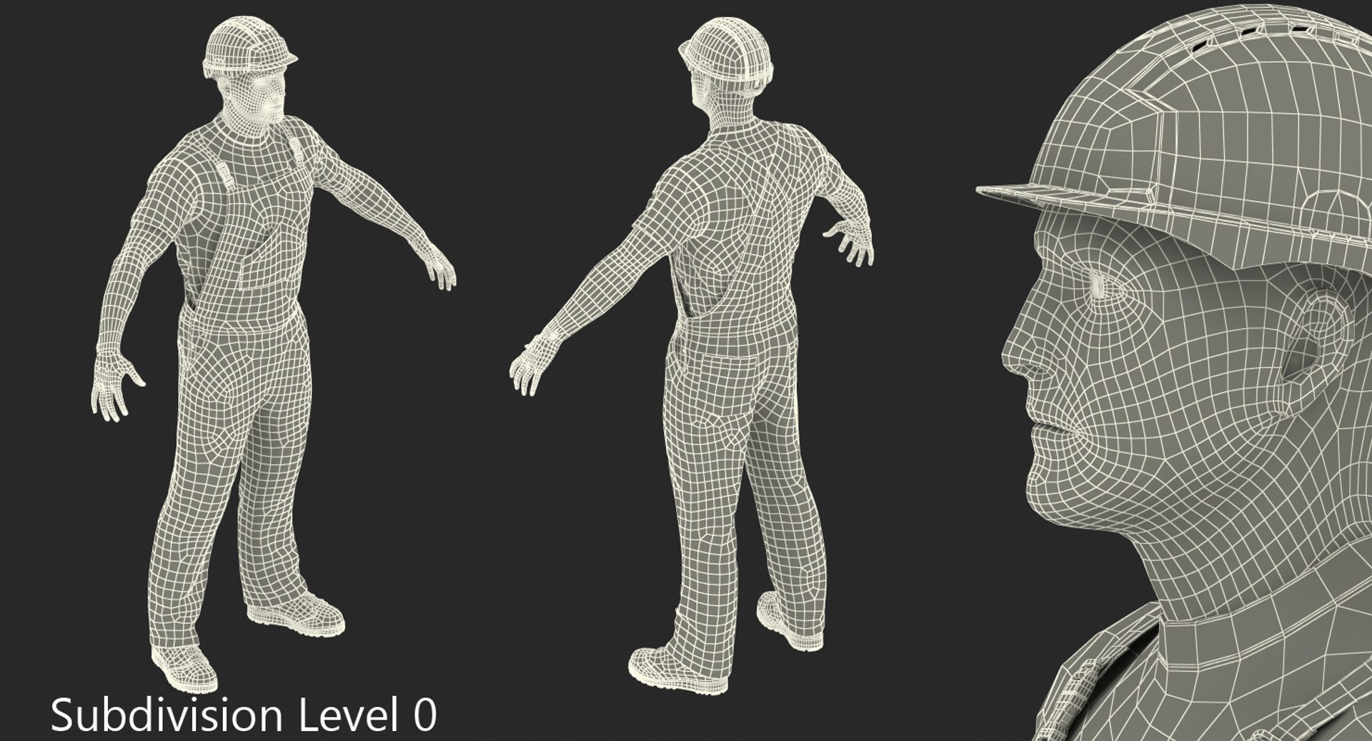 Worker black uniform rigged 3D - TurboSquid 1164297