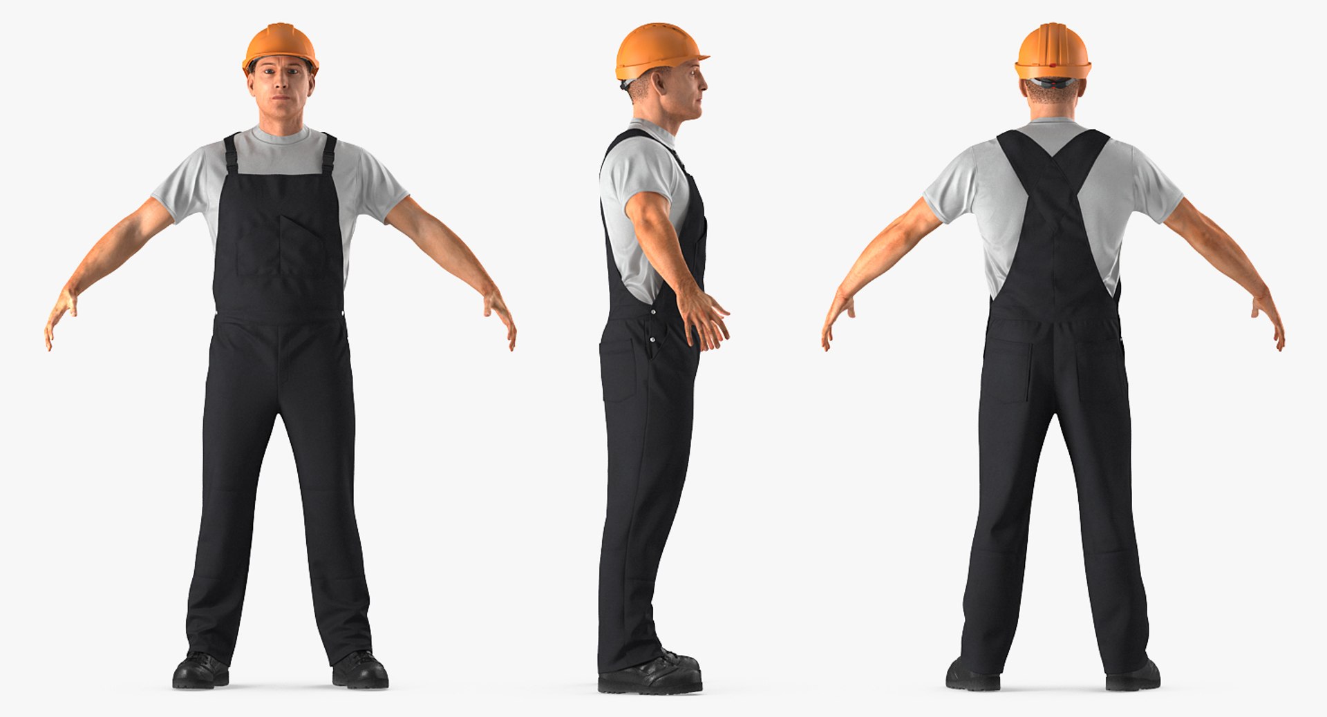 Worker Black Uniform Rigged 3D - TurboSquid 1164297